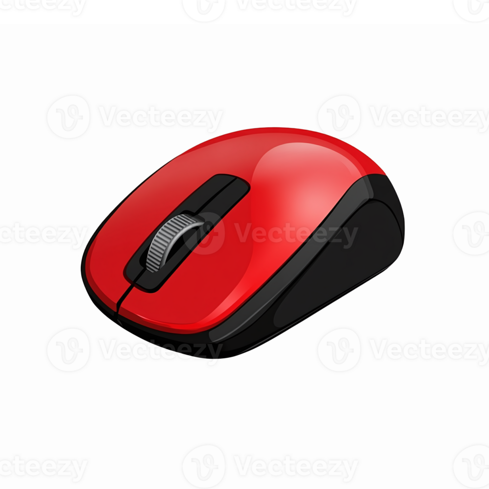 Red Wireless Computer Mouse With Ergonomic Design And Smooth Scroll