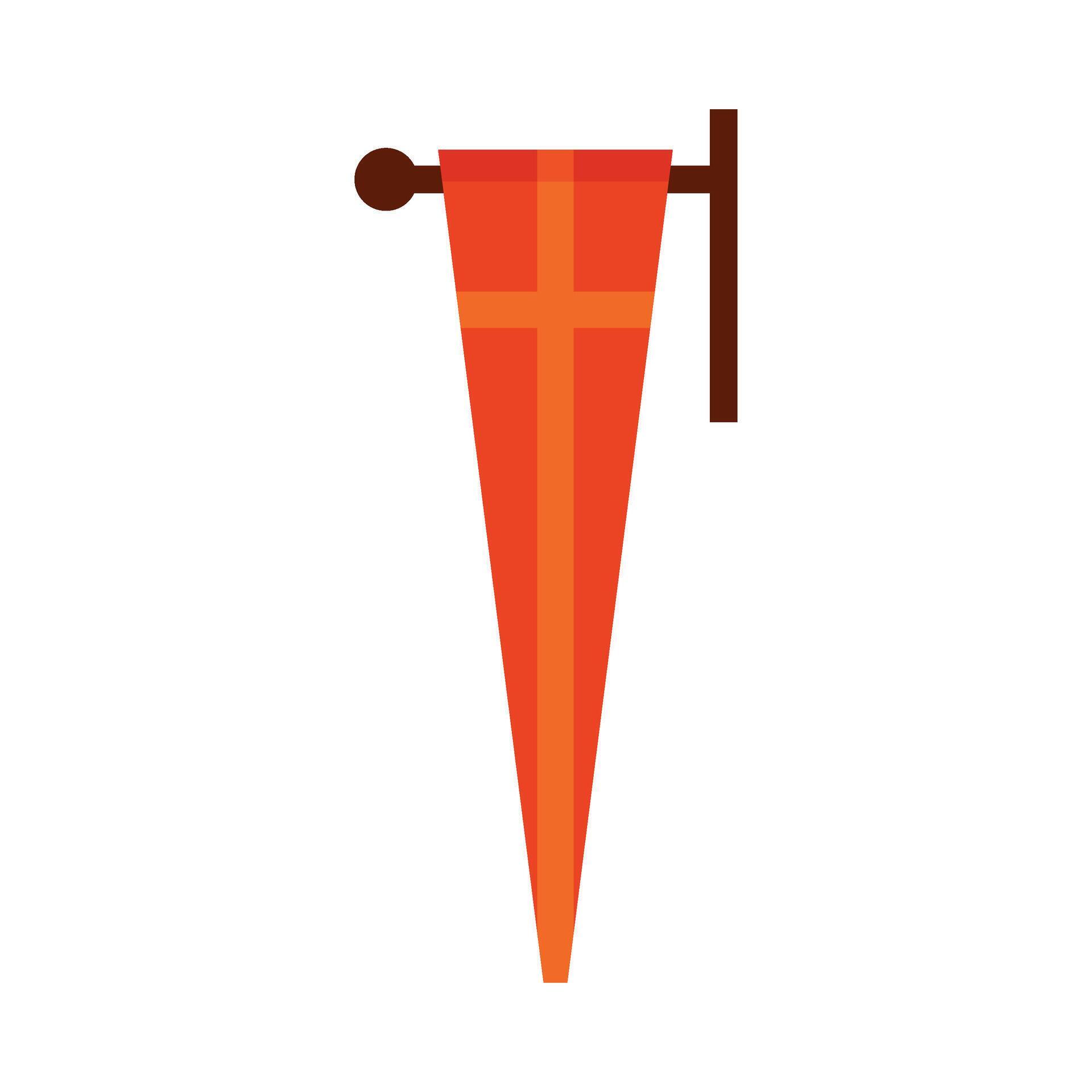 Red Hanging Medieval Flag with Golden Cross, Royal Heraldic Symbol ...