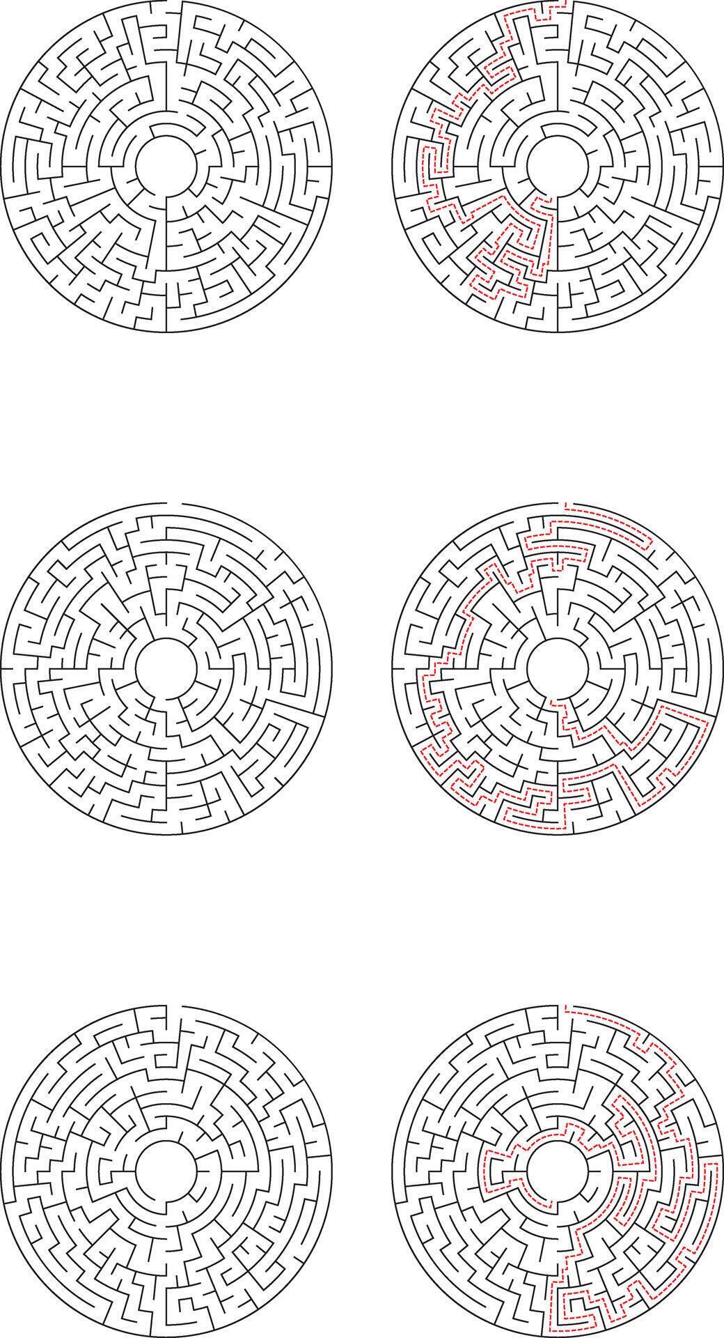 Circular Maze Solutions Puzzles, Paths, and ProblemSolving Strategies 59671918 Vector Art at ...