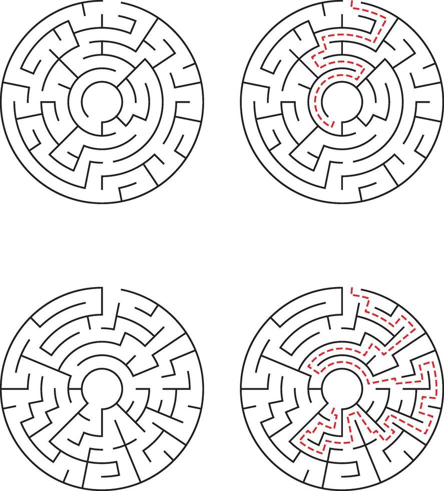 Circular Mazes Solutions and Puzzles, Brain Teasers, Pathfinding ...