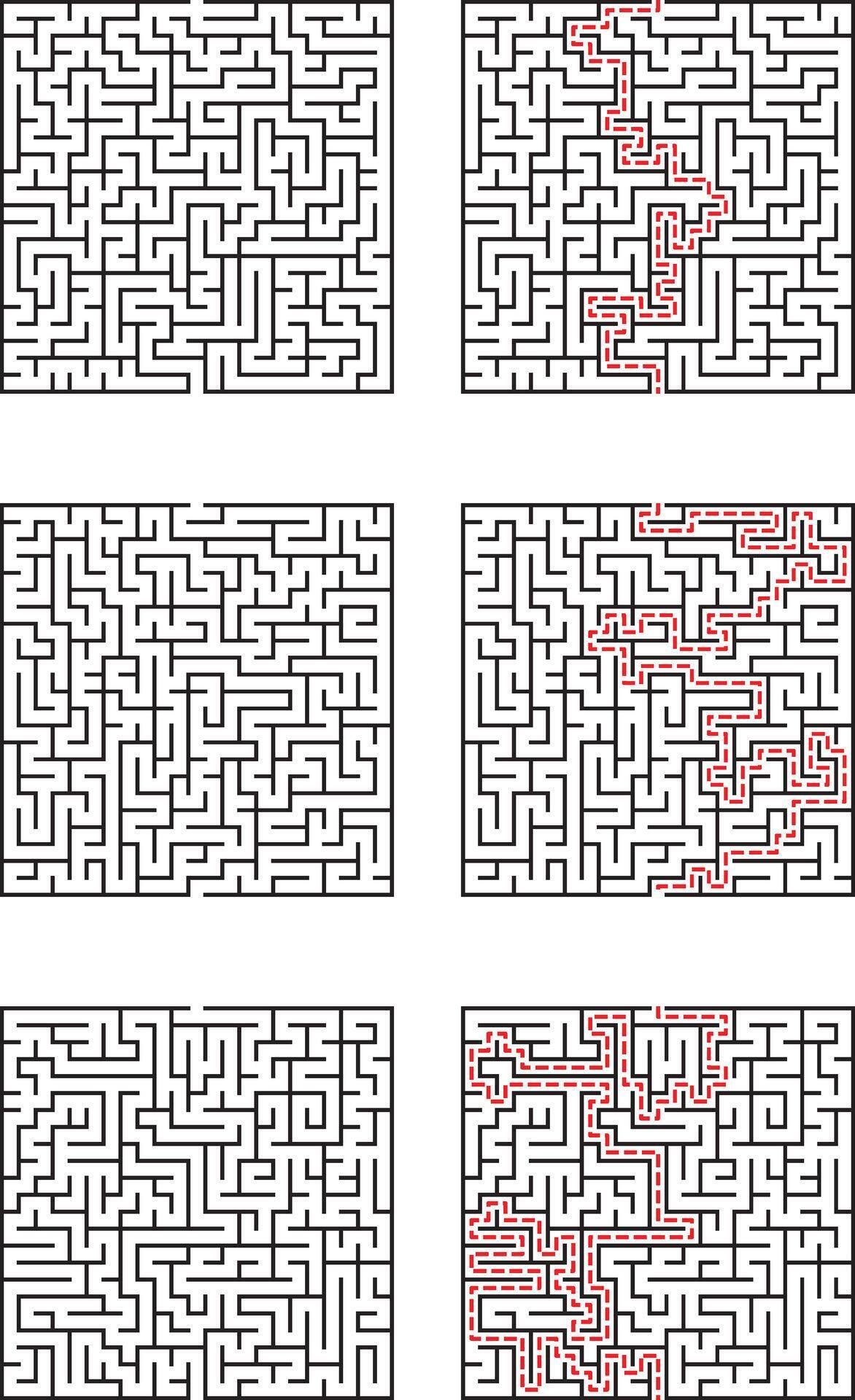 Complex Square Mazes Solutions, Paths, Puzzles, Games, Challenges ...