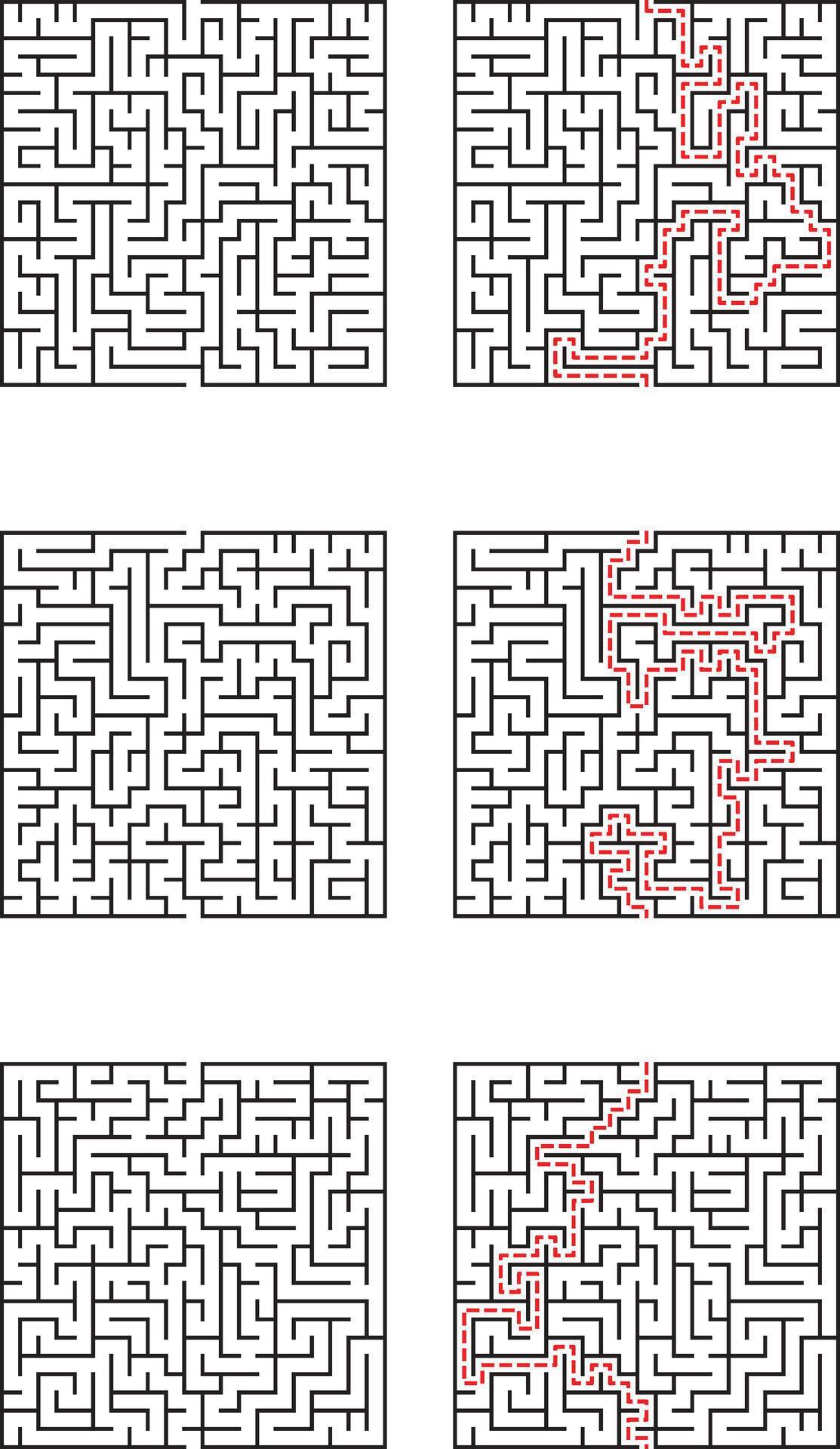Complex Square Mazes Solutions, Puzzles, Paths, Logic, Brain Teasers ...