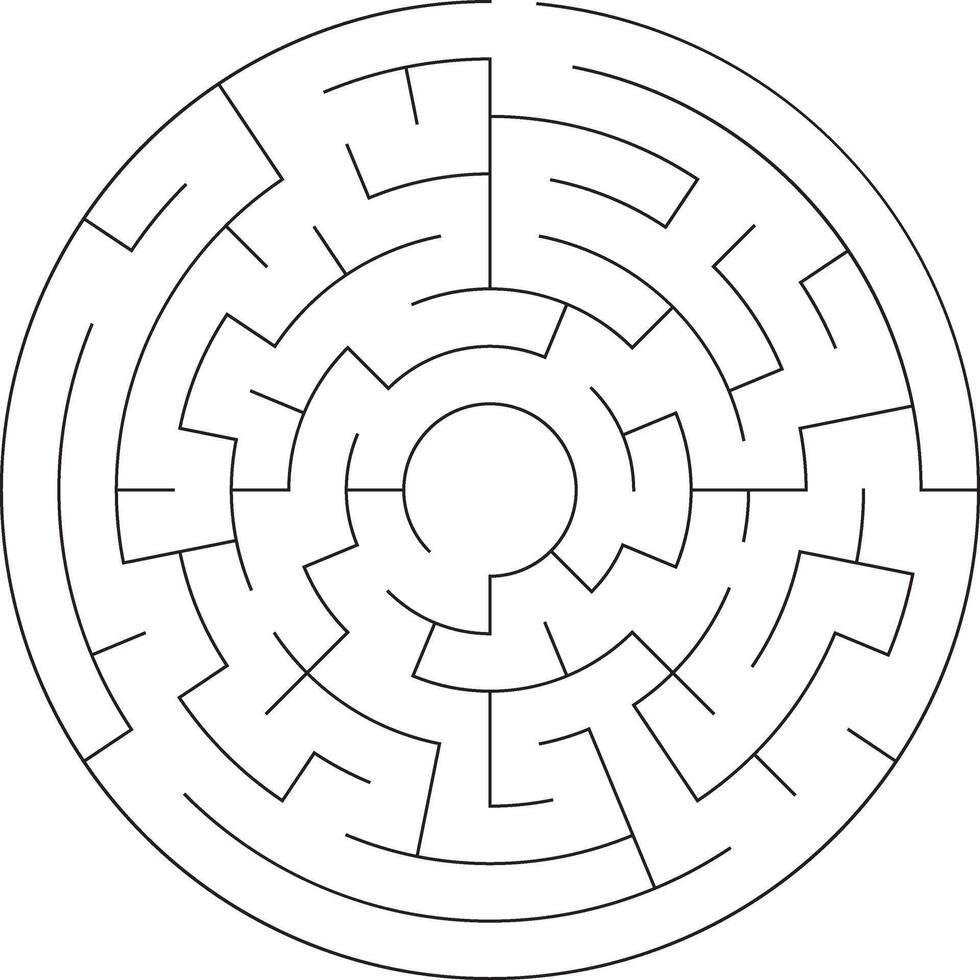 Circular Maze Puzzle Challenge, Labyrinth, Paths, Solution, Game, Lines, Concentric, Circles ...