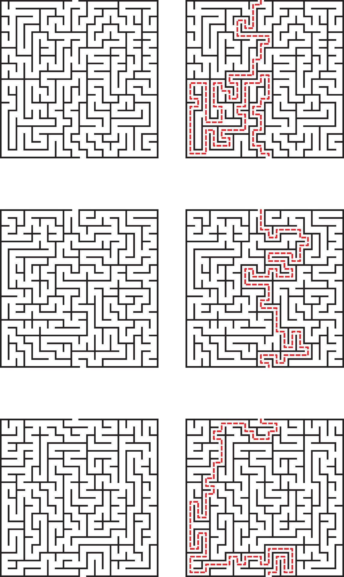Complex Square Mazes Solutions, Paths, Puzzles, Games, Logic ...