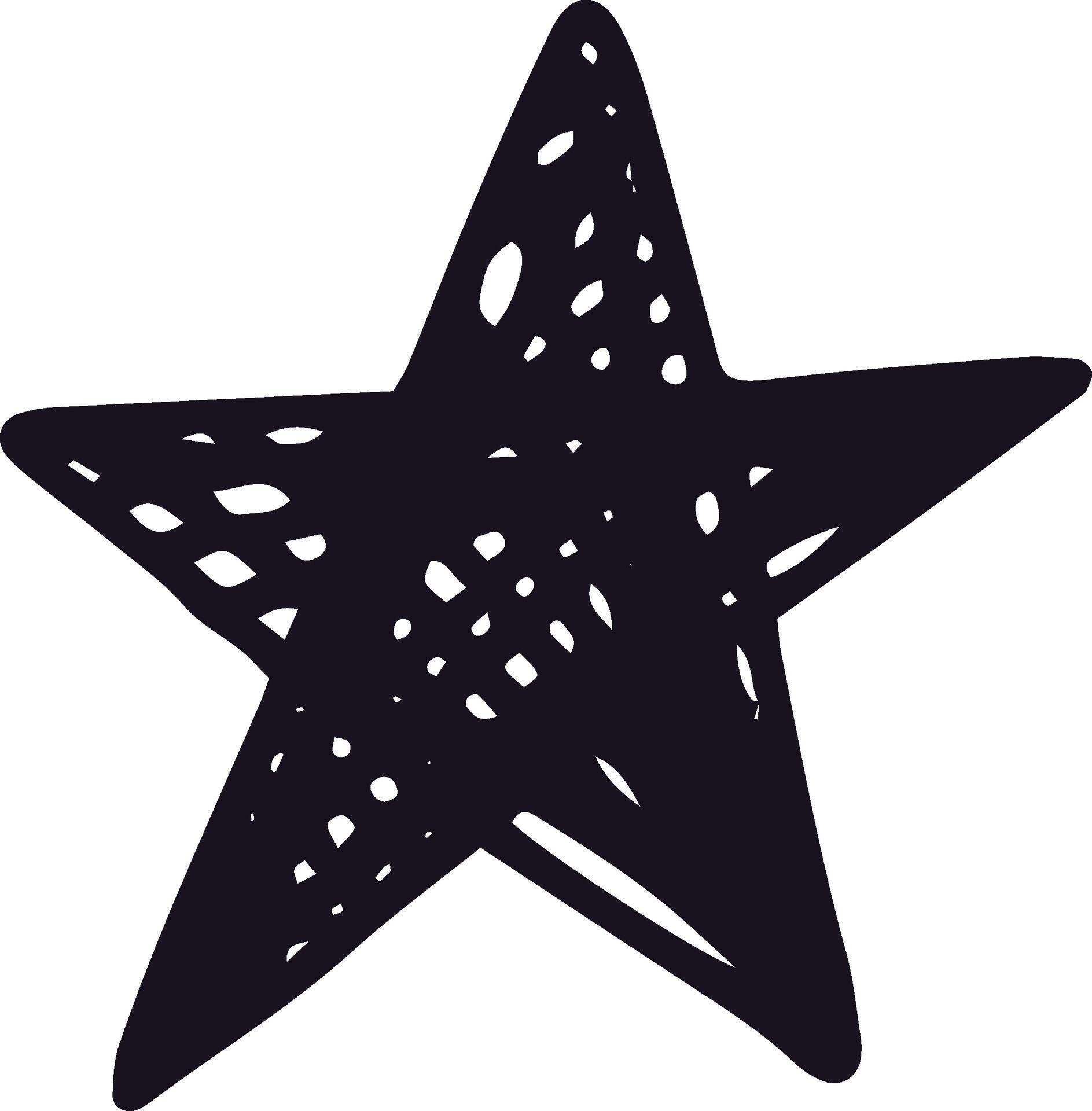Black textured five pointed star representing rating, quality, achievement, success, feedback ...