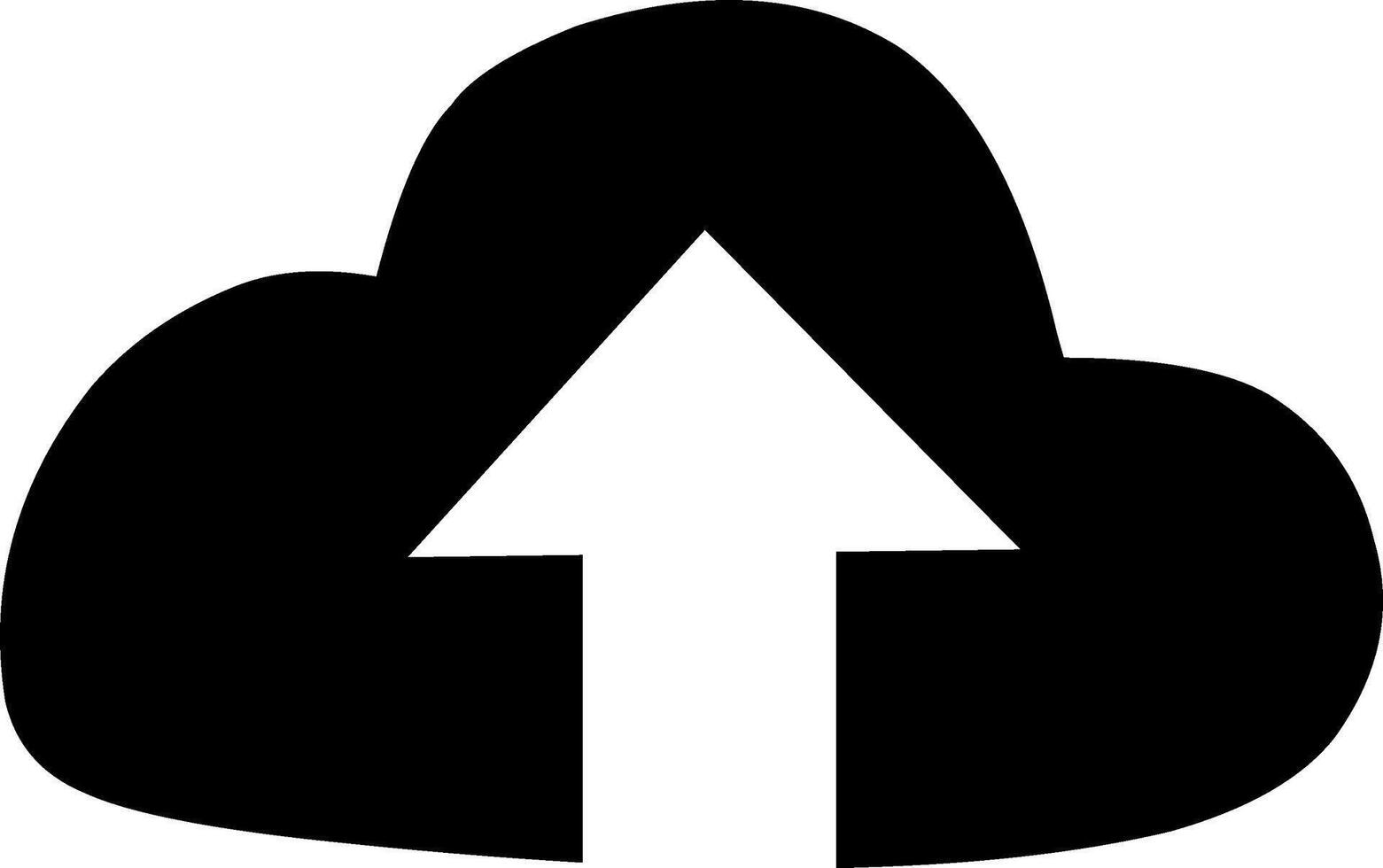 Cloud save icon with an upward arrow. Symbol of data backup, file upload, and cloud storage ...