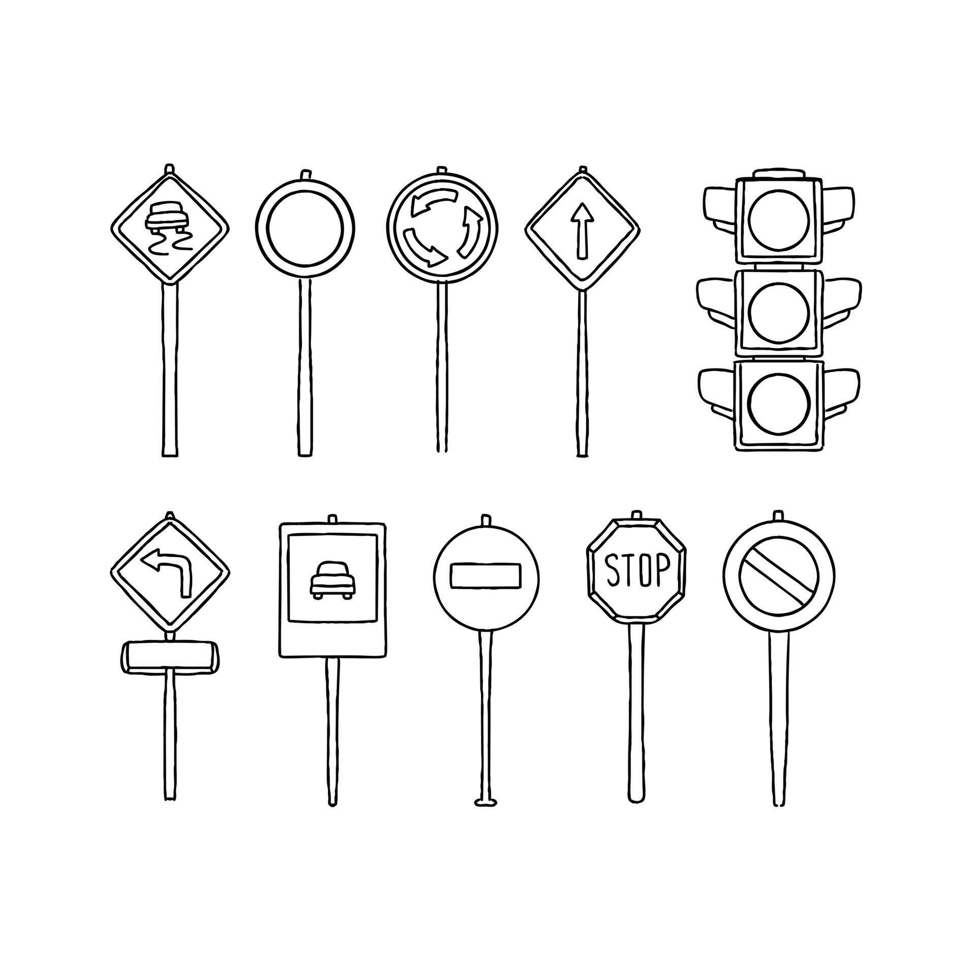 Traffic signs set illustration 59823096 Vector Art at Vecteezy