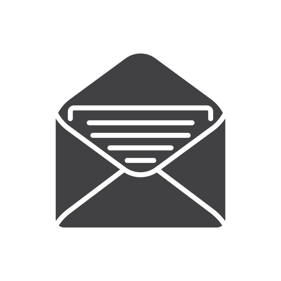 black envelope icon with a paper inside 59825250 Vector Art at Vecteezy