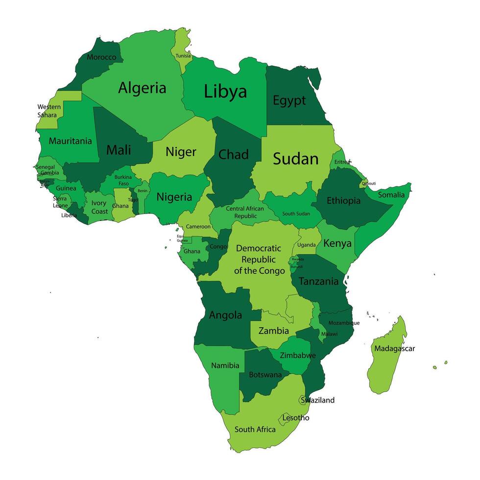 Gradient green Africa continent map 59825806 Vector Art at Vecteezy Gradient green Africa continent map 59825806 Vector Art at Vecteezy