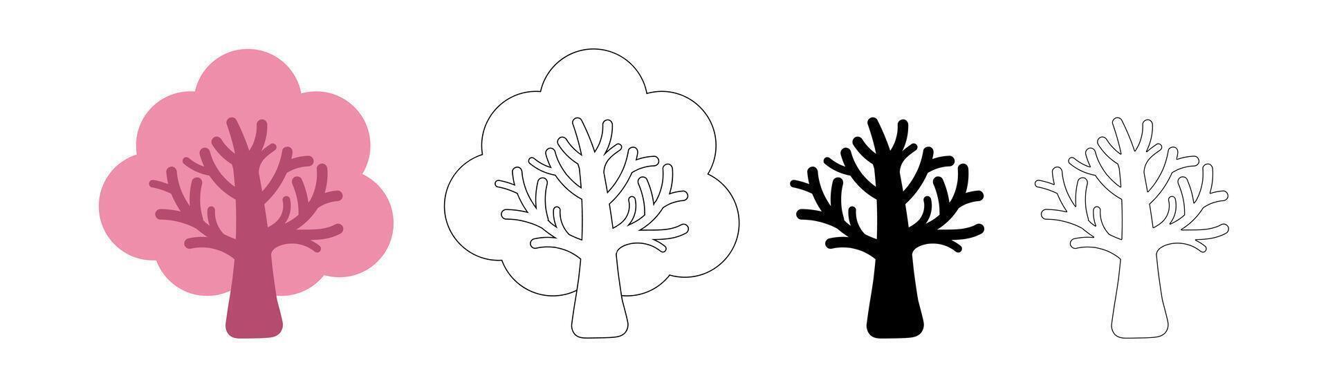 simple tree shape icon, tree silhouette, outlined tree, tree clip art ...