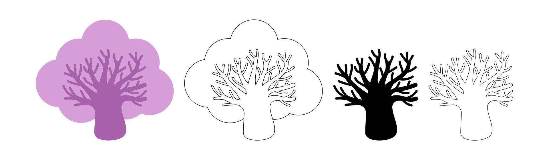 simple tree shape icon, tree clip art, outlined tree, tree symbol ...
