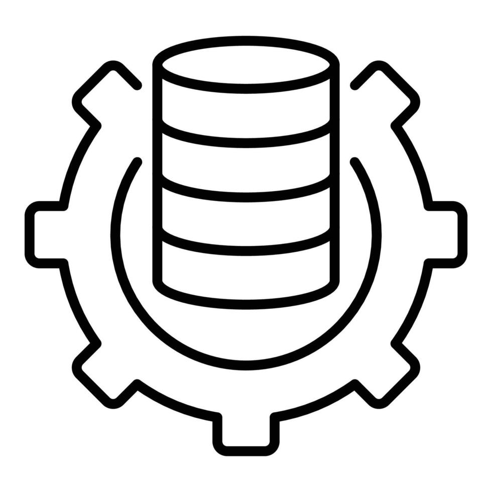 Database configuration black round line icon 59857465 Vector Art at ...