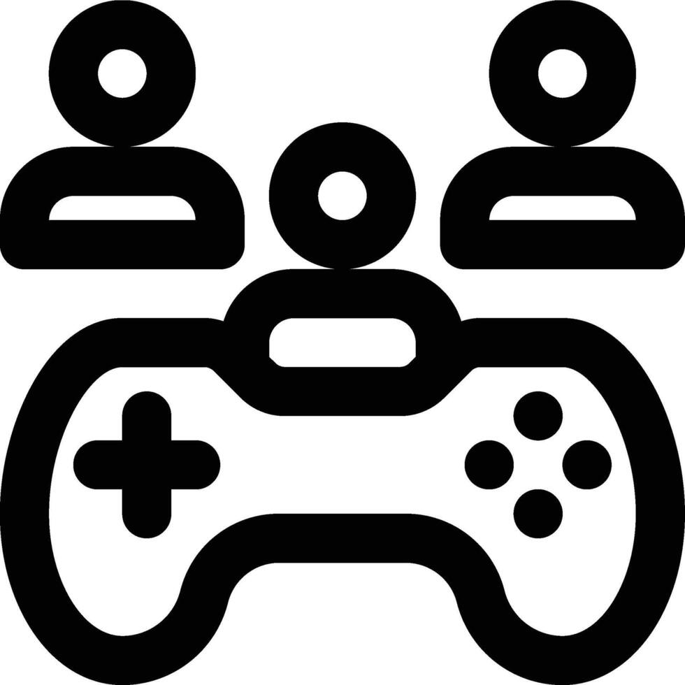 Multiplayer Game, Gamer, Game Player Outline Icon 59857711 Vector Art ...