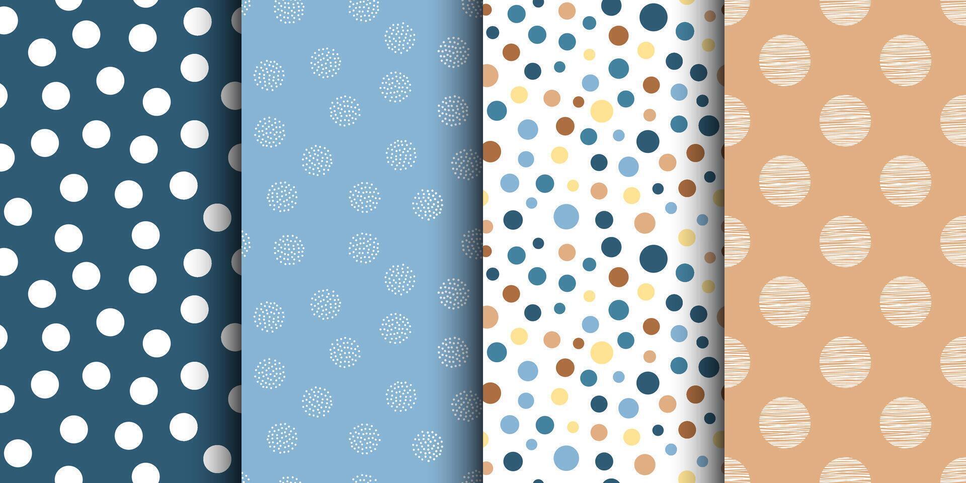 A set of polka dot patterns. Beautiful retro patterns. Seamless ...
