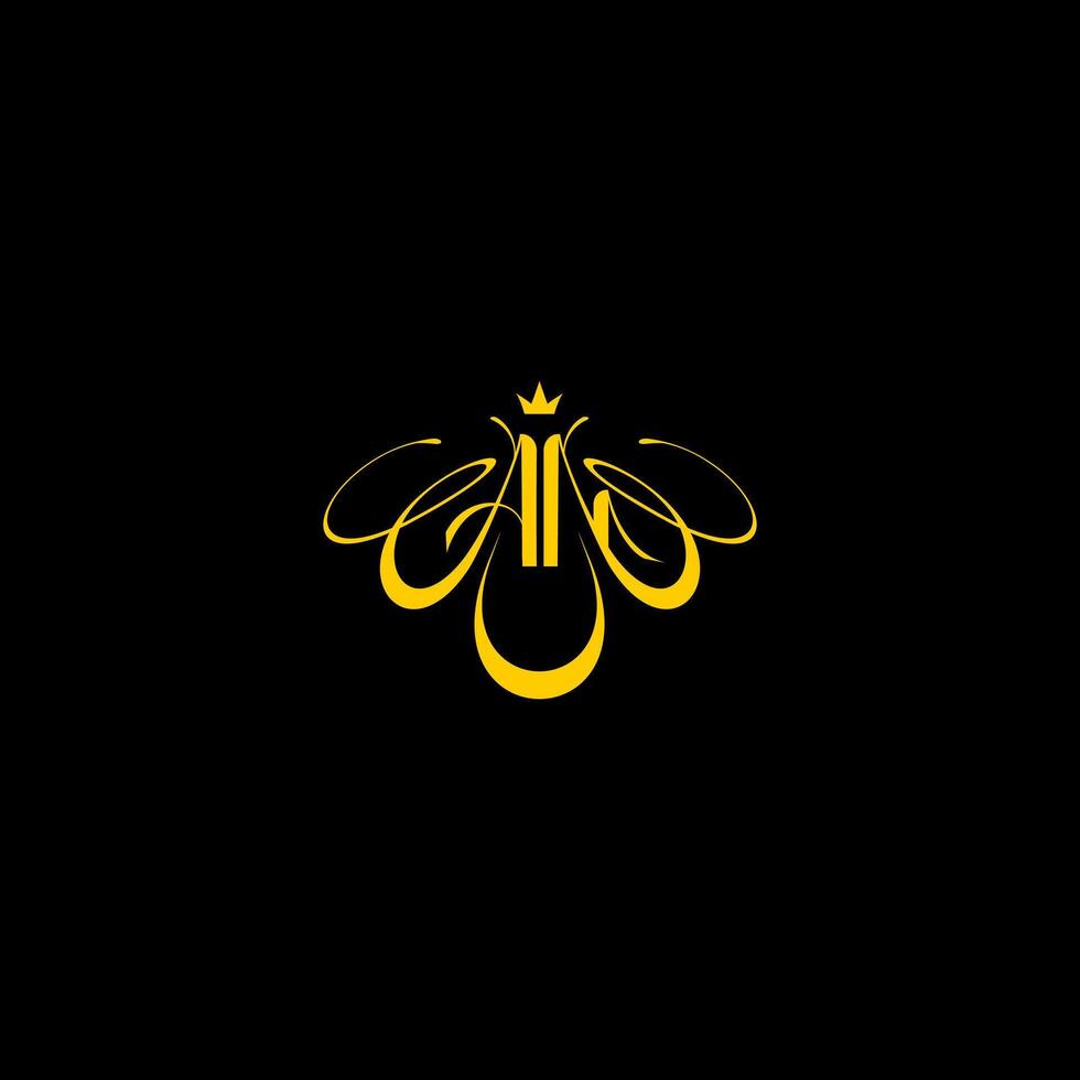 Queen bee logo with crown in outline linear, AM letter logo 59895032 Vector Art at Vecteezy