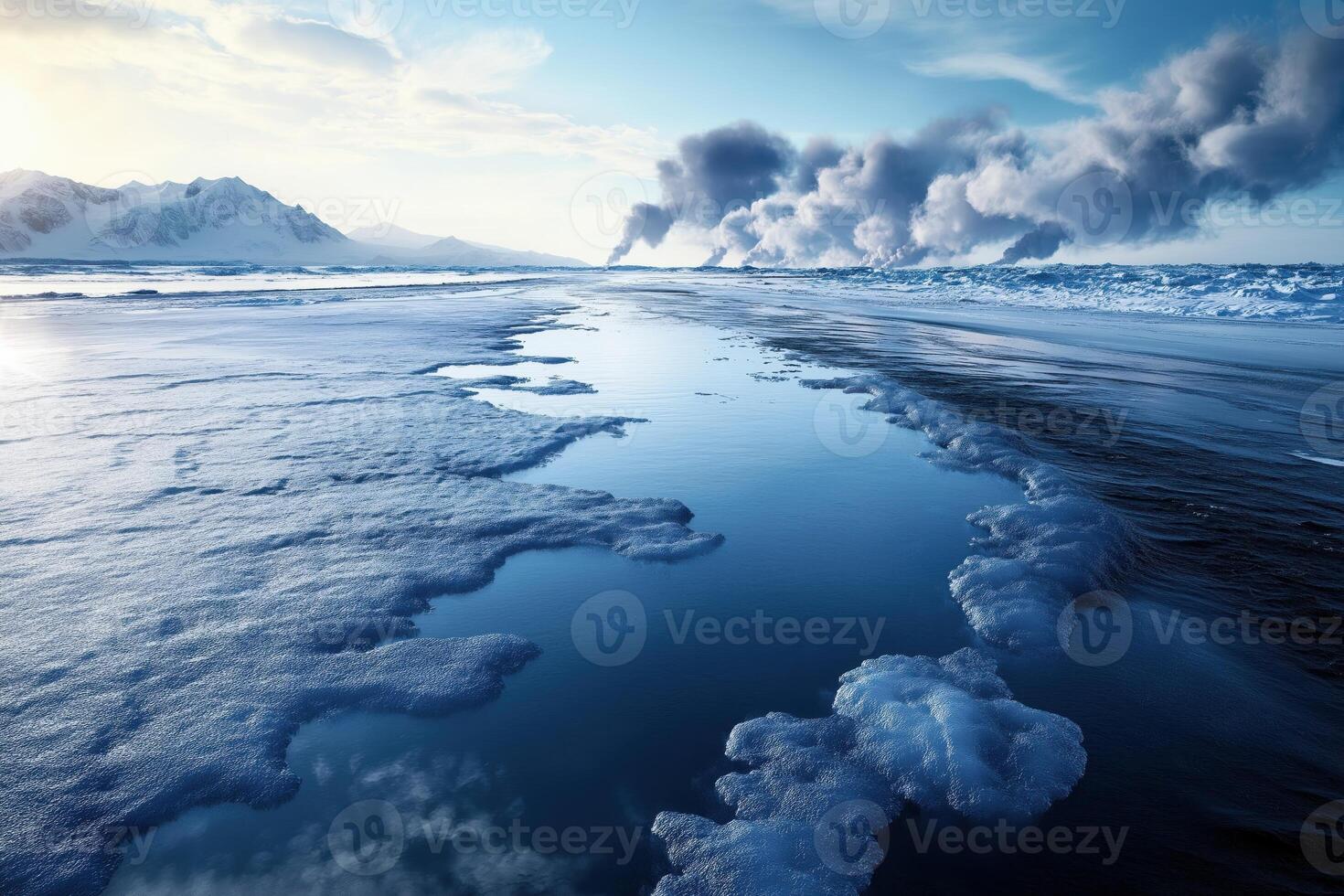 Visual Representation of Climate Feedback Loops and Ice Melt in a ...