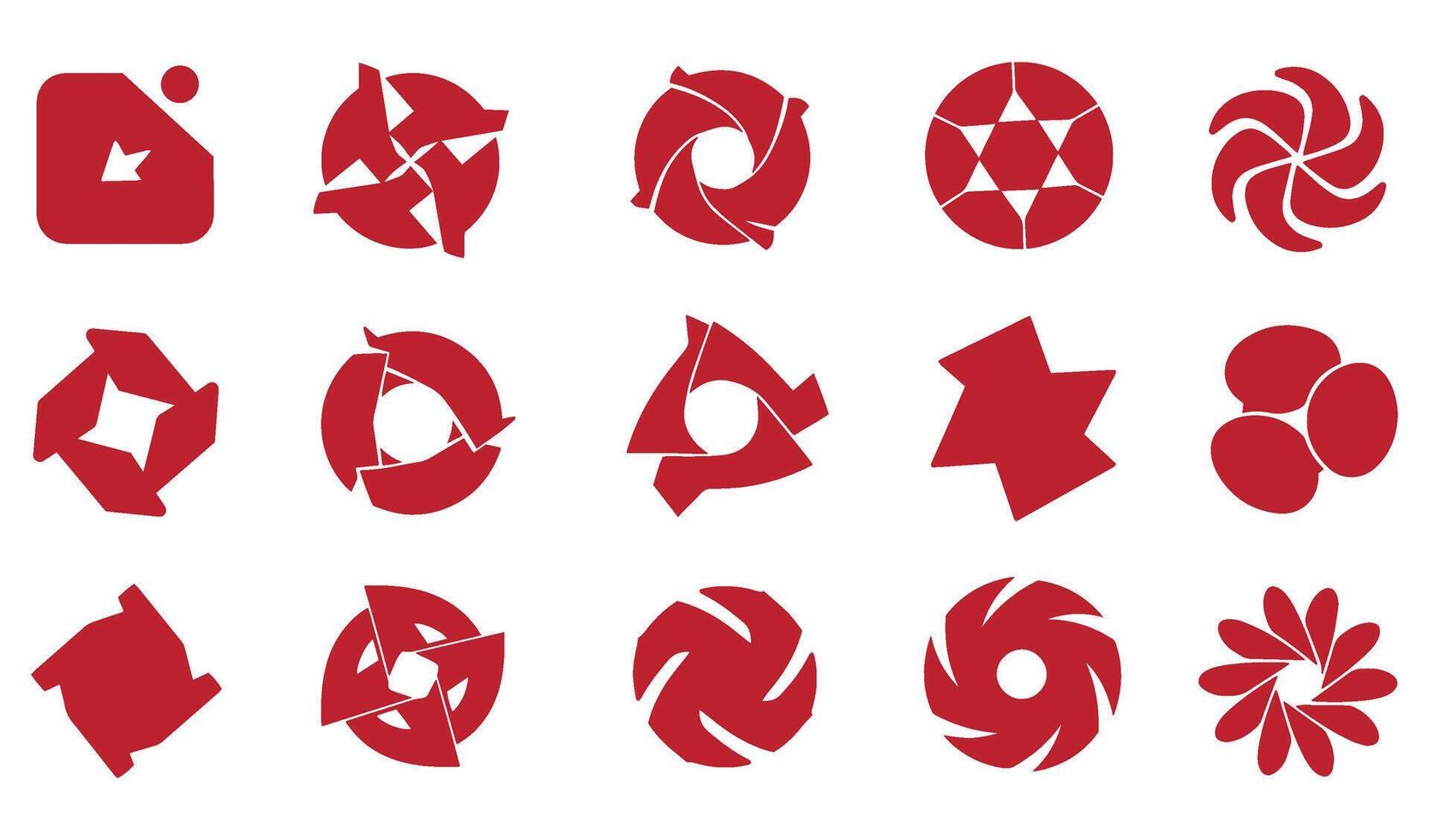 resumen geomático forma botánico elemento símbolo icono logo conjunto vectores haz circulo hoja ...