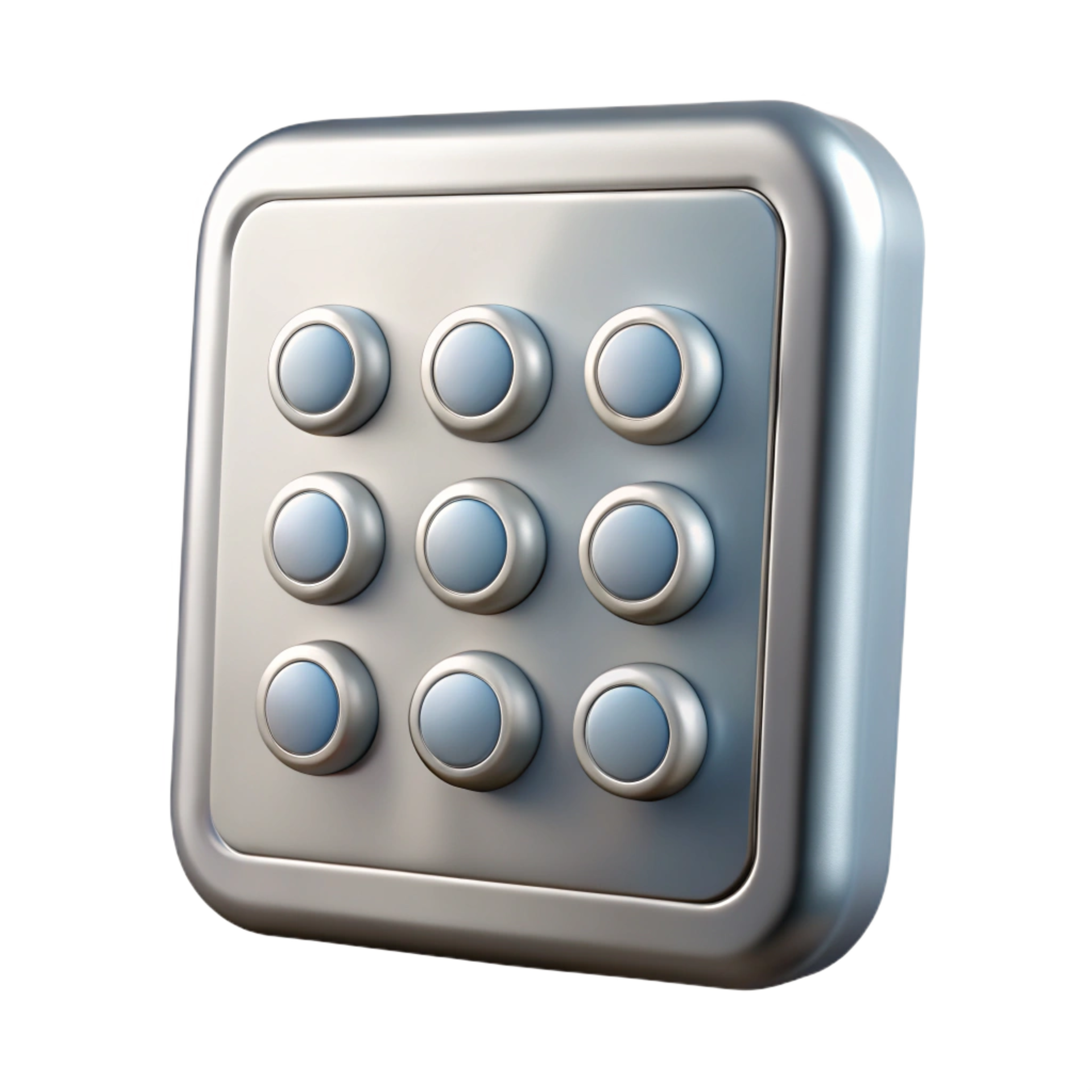 Beautiful Vintage A Security System Keypad Silver And Rectangular
