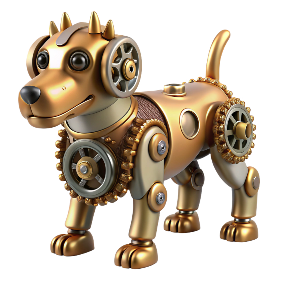 dramatic traditional Steampunk dog crafted from gears and clockwork parts professional 59927666 PNG
