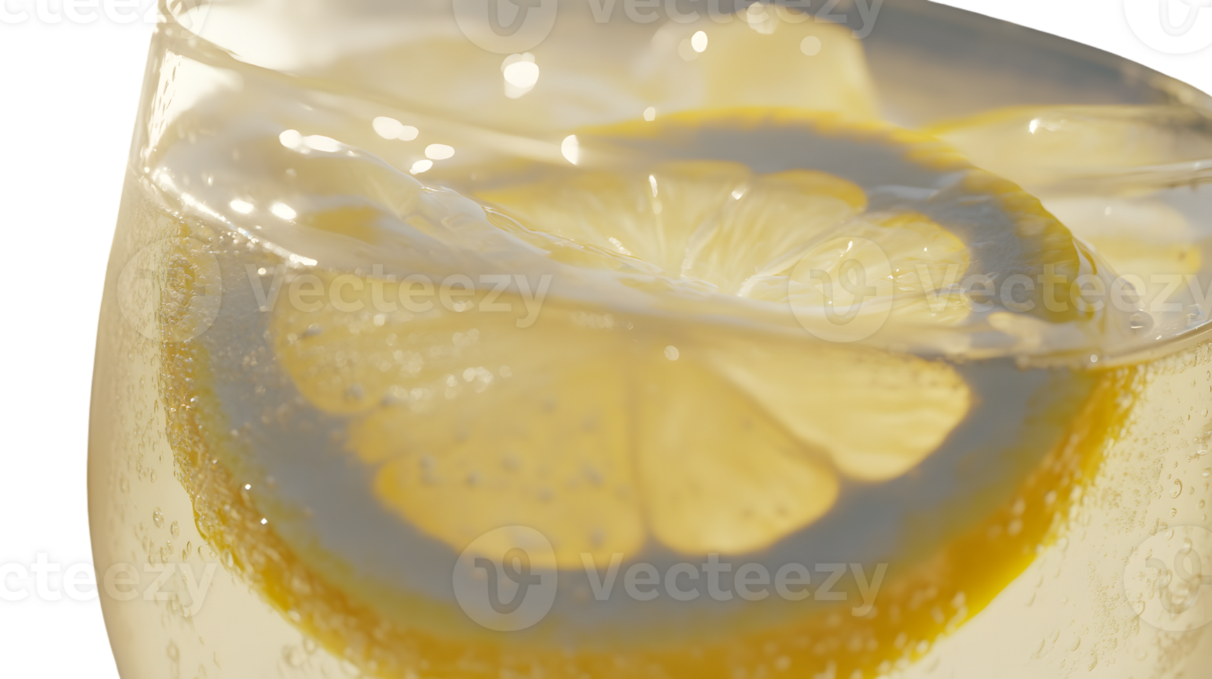 Closeup of lemon slice in bubbly drink refreshing summer beverage concept 59933350 PNG