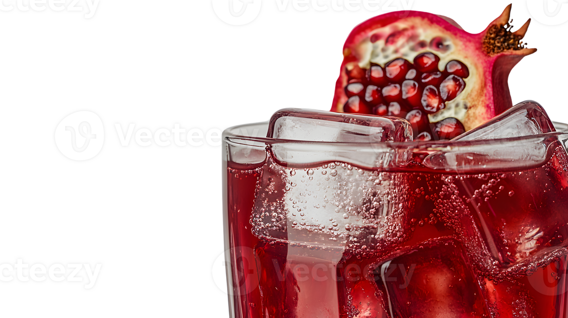 Refreshing Pomegranate Drink with Ice Cubes in Glass 59933833 PNG