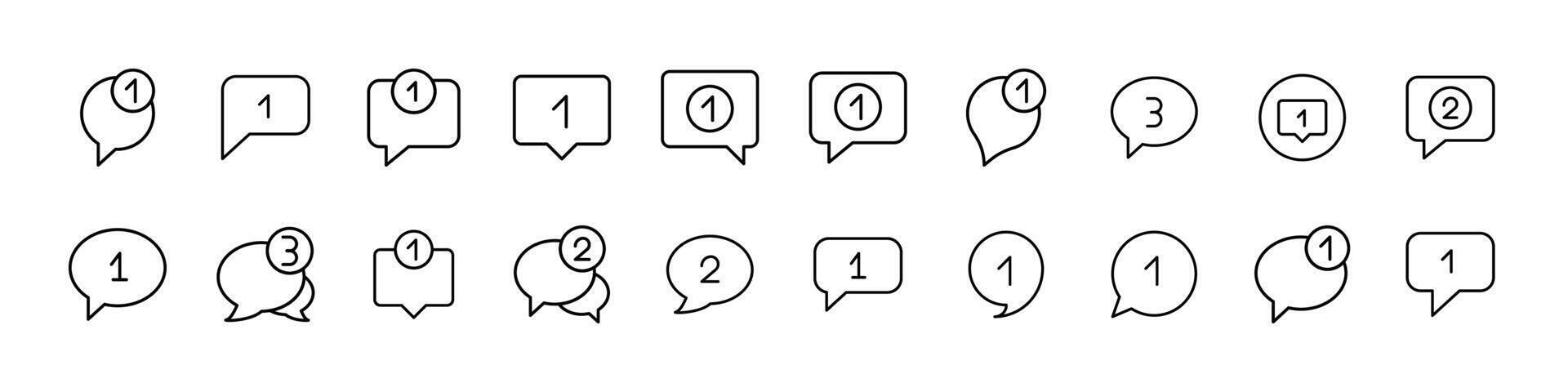 Speech Bubbles Outline Web Line Icons Collection Minimalistic Linear