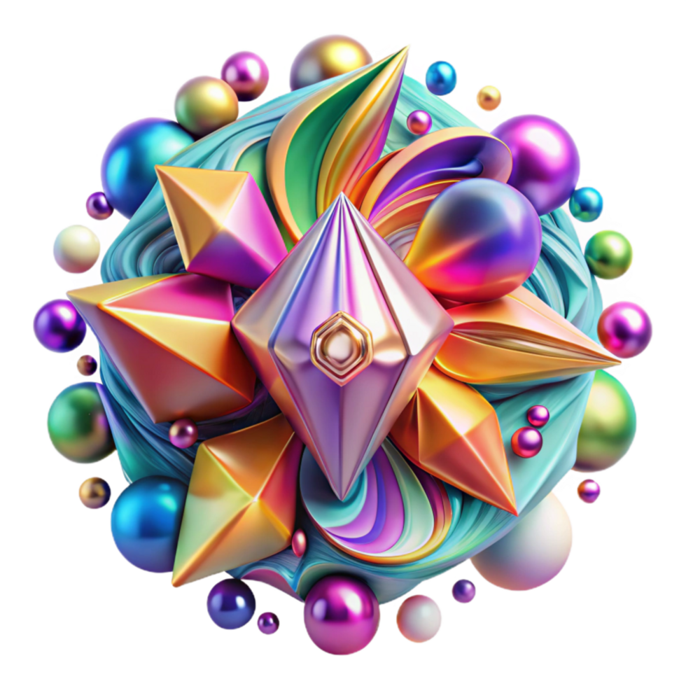 Vibrant Rustic Abstract Fractal Pattern In Bright Colors Isolated Element 59936110 Png