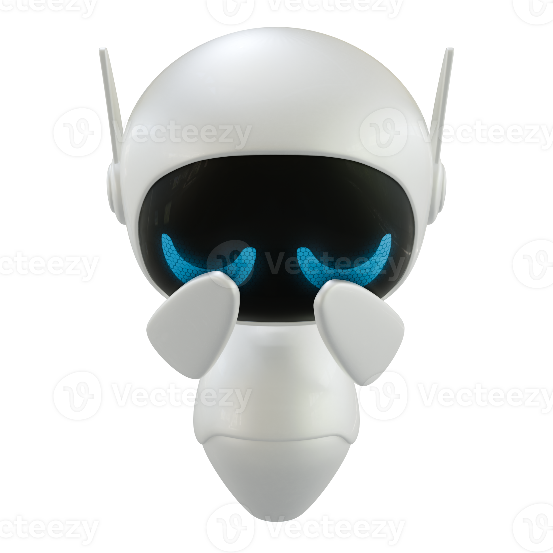 Artificial intelligence personal assistant robot with a crying gesture. Mini robot 3d character ...