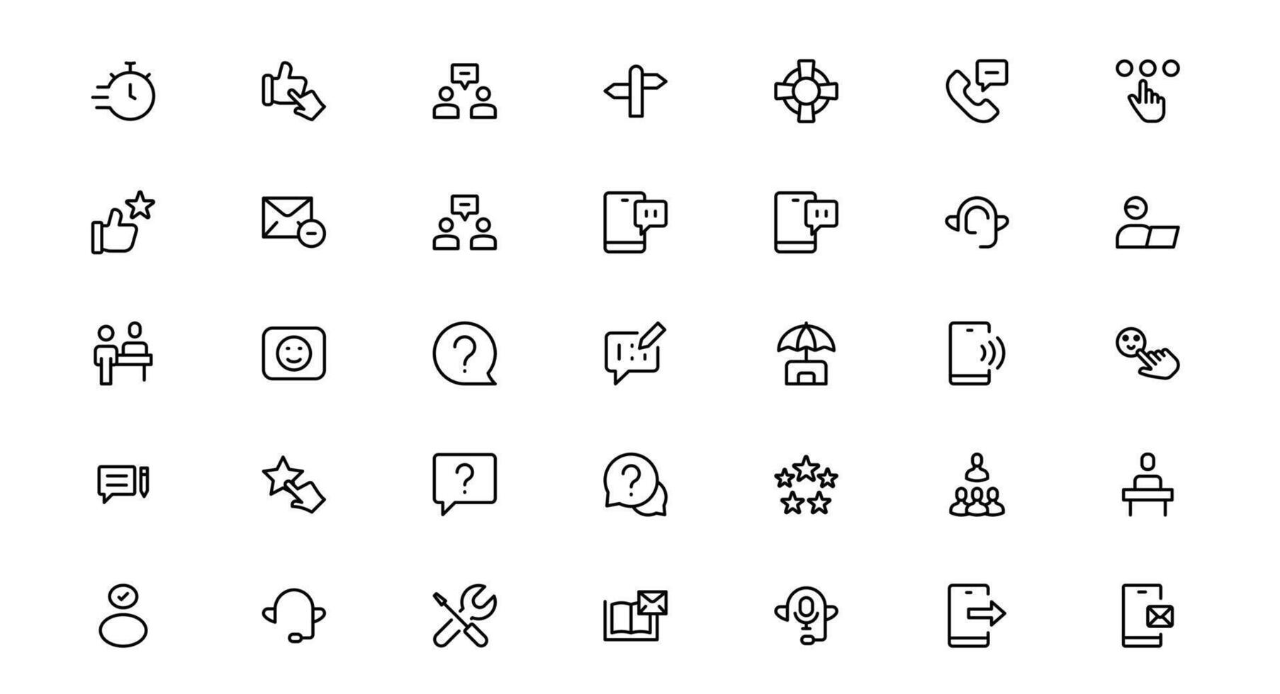 Support and Customer Service Tools Icon Set. Effective Icons for ...