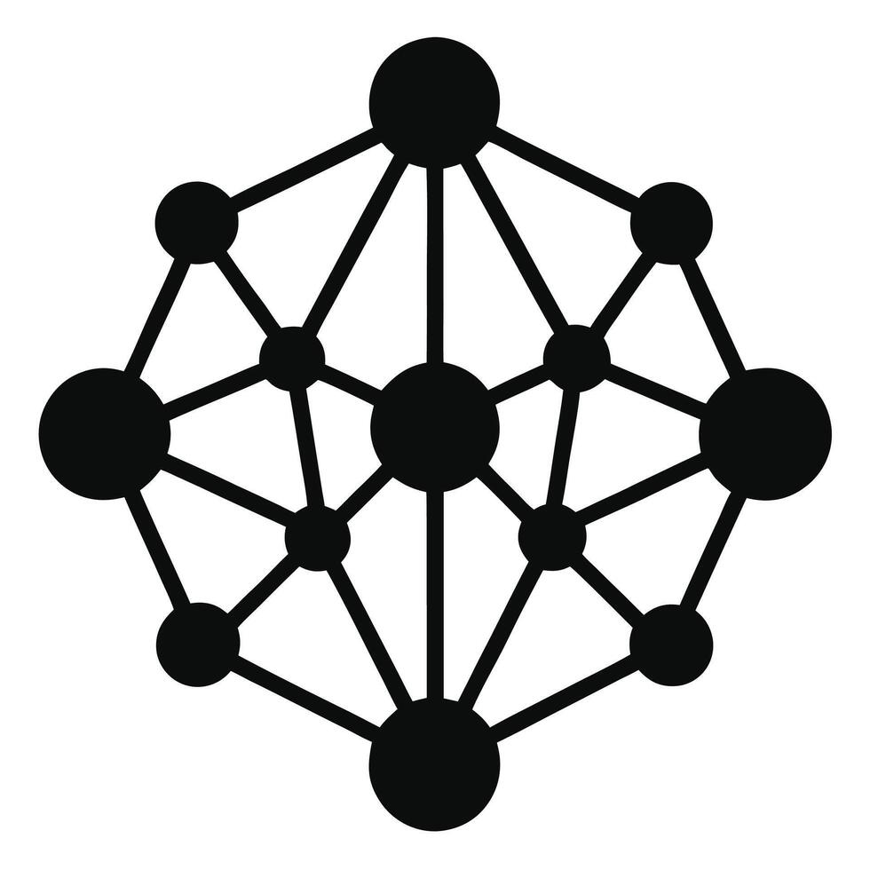 Futuristic neural network design in black silhouette, symbolizing deep learning algorithms and ...