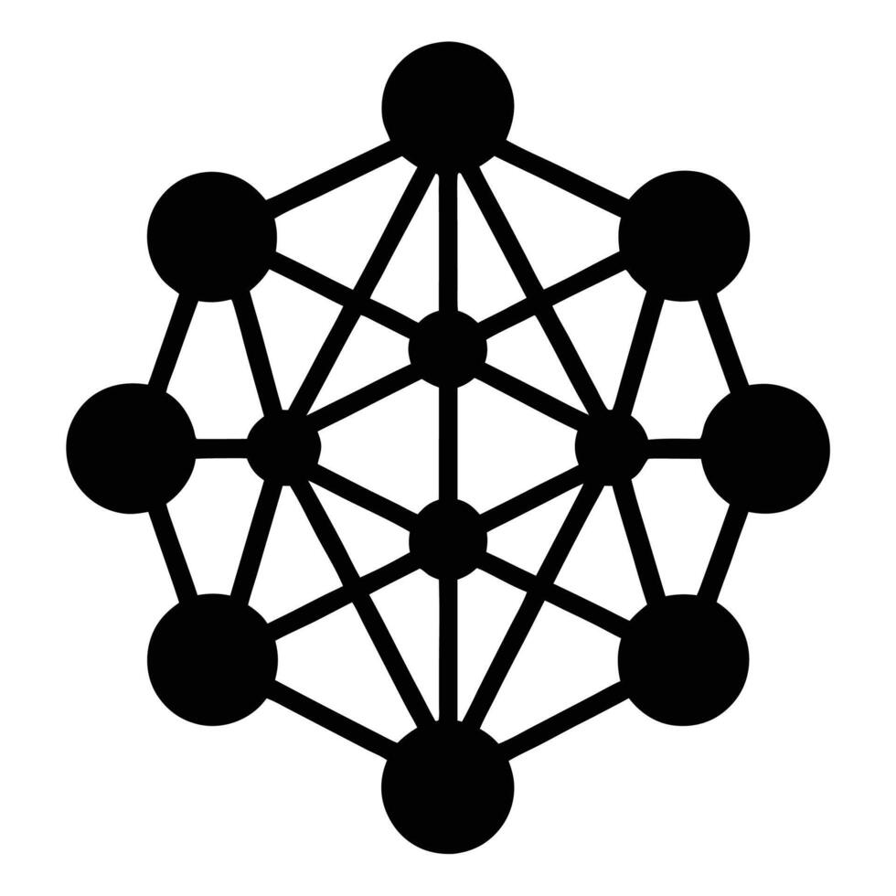 Abstract neural network pattern in black silhouette highlighting ...