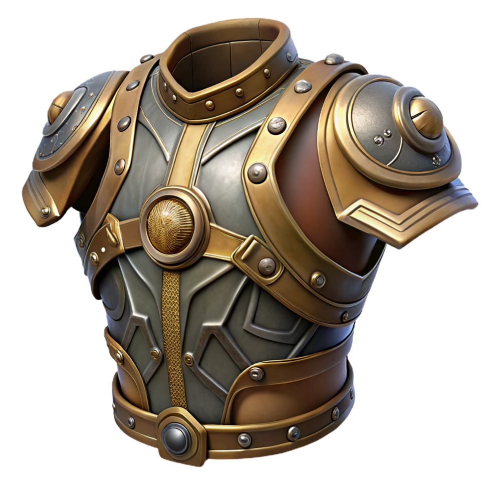 reflective spectacular Steampunk shoulder armor with articulated plates ...