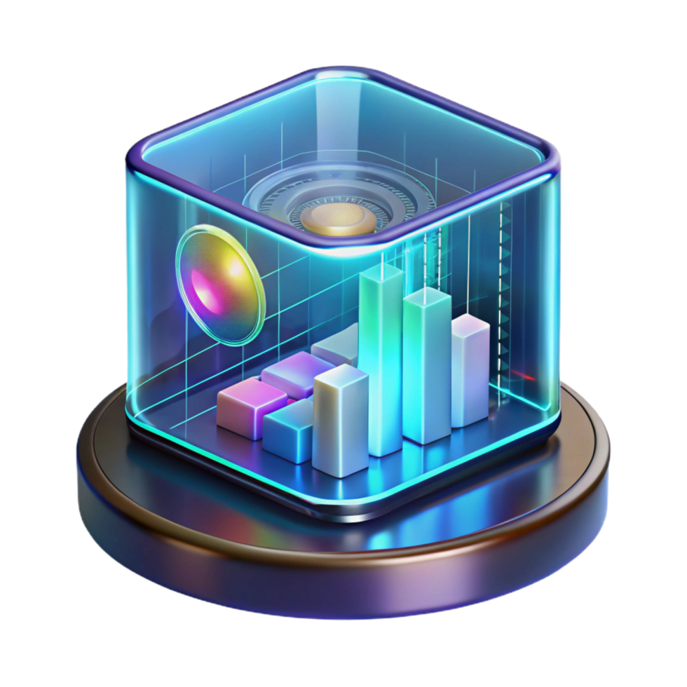 elegant classic Advanced holographic display showing complex data. NO BACKGROUND with ...