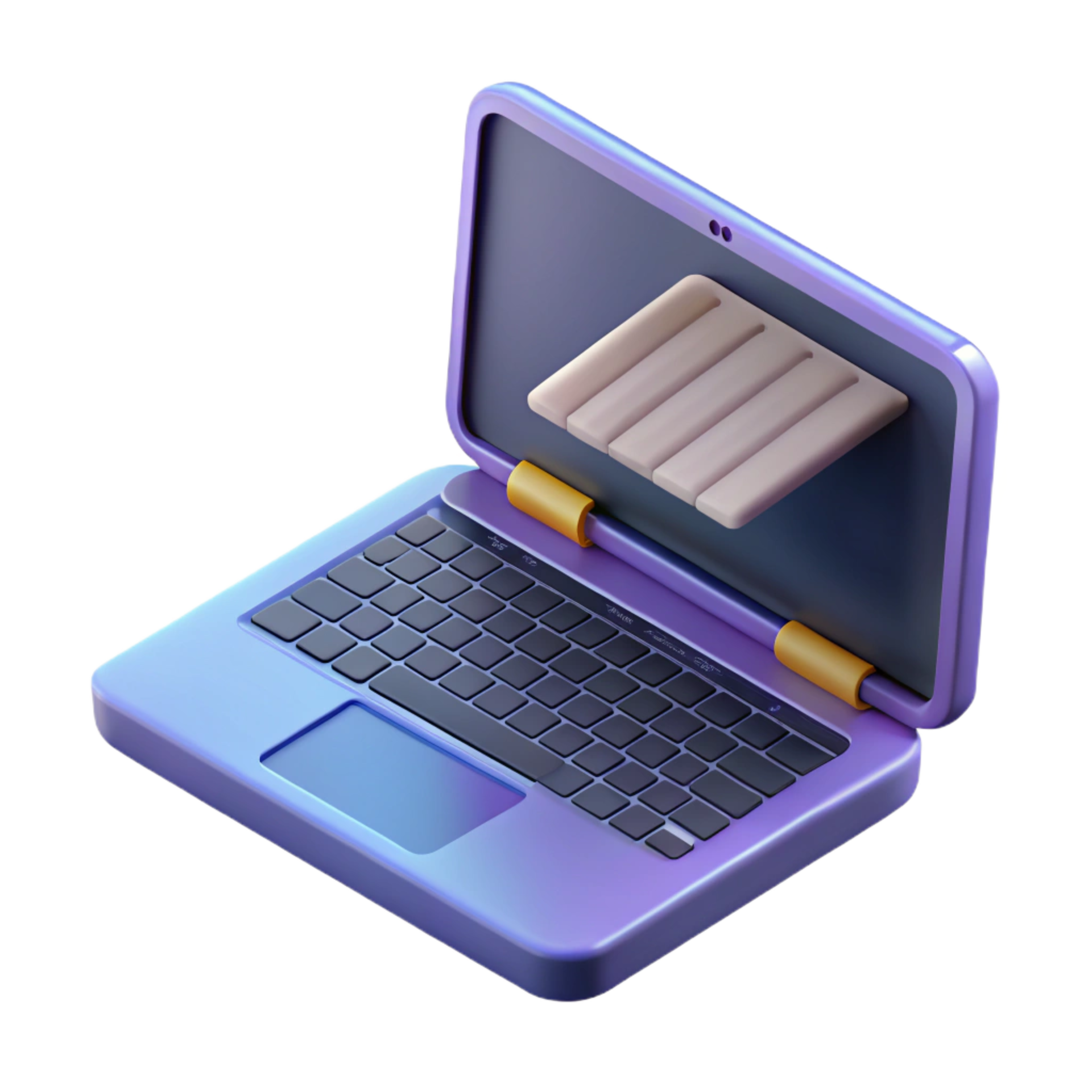 timeless rustic Laptop computer with open lid, displaying code NO BACKGROUND with Transparent ...