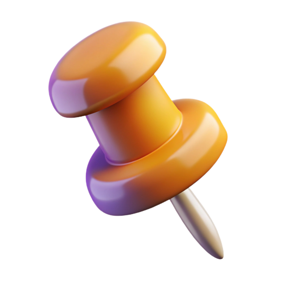 dynamic stunning A single, stylized thumbtack. NO BACKGROUND with Transparent Background ...