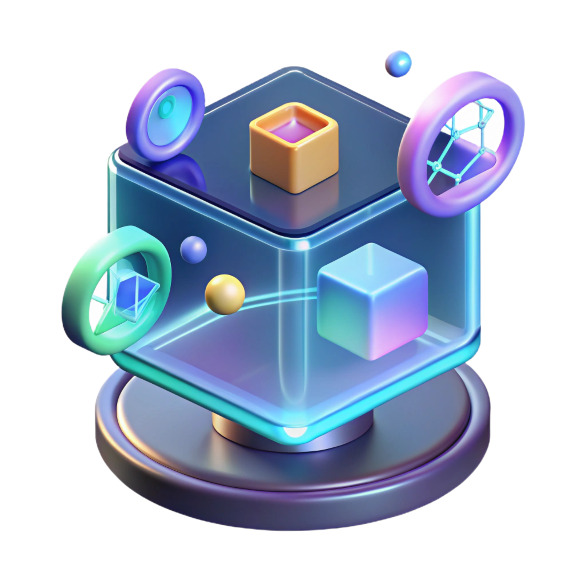 dynamic hypnotic Holographic display, floating interface, data streams ...