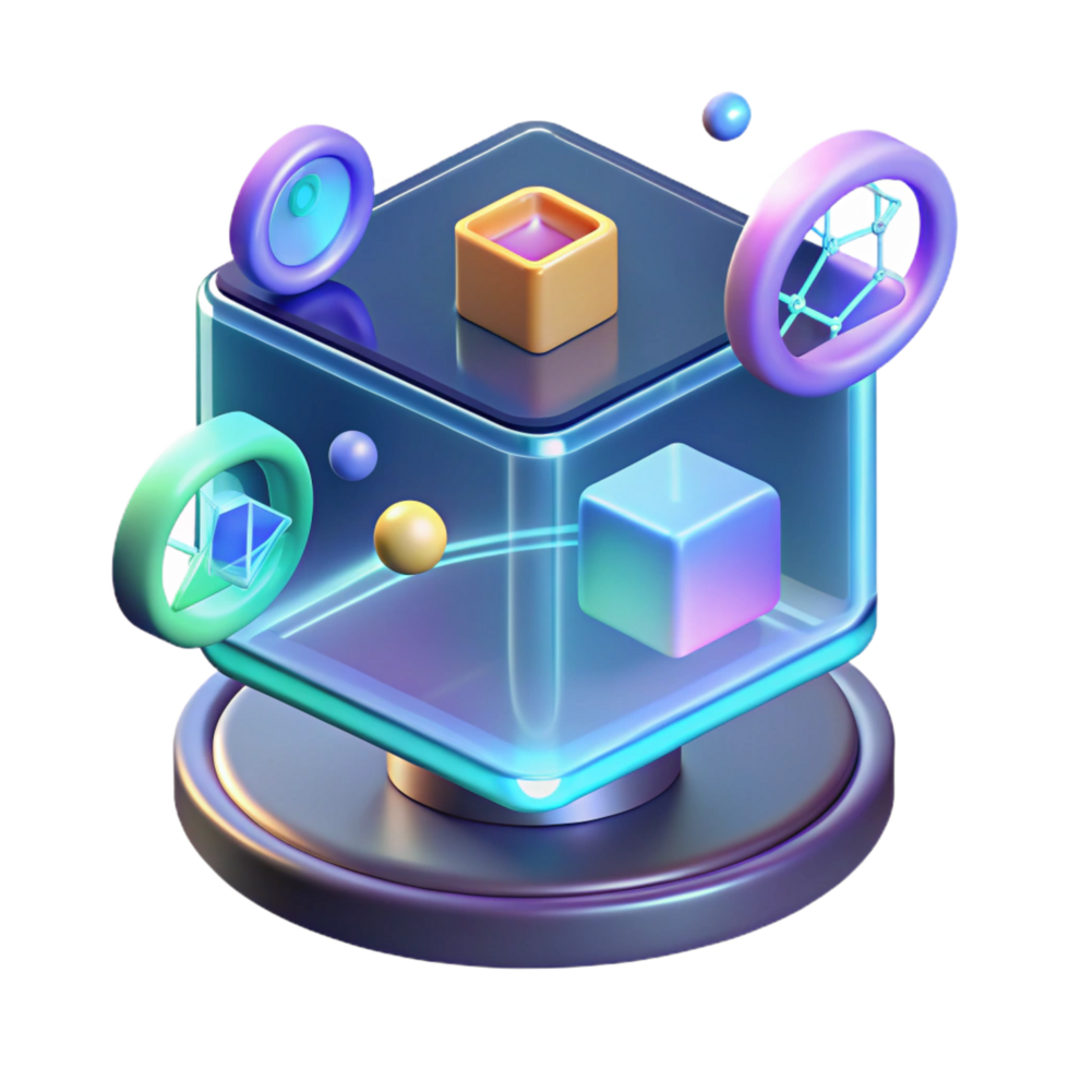 dynamic hypnotic Holographic display, floating interface, data streams ...