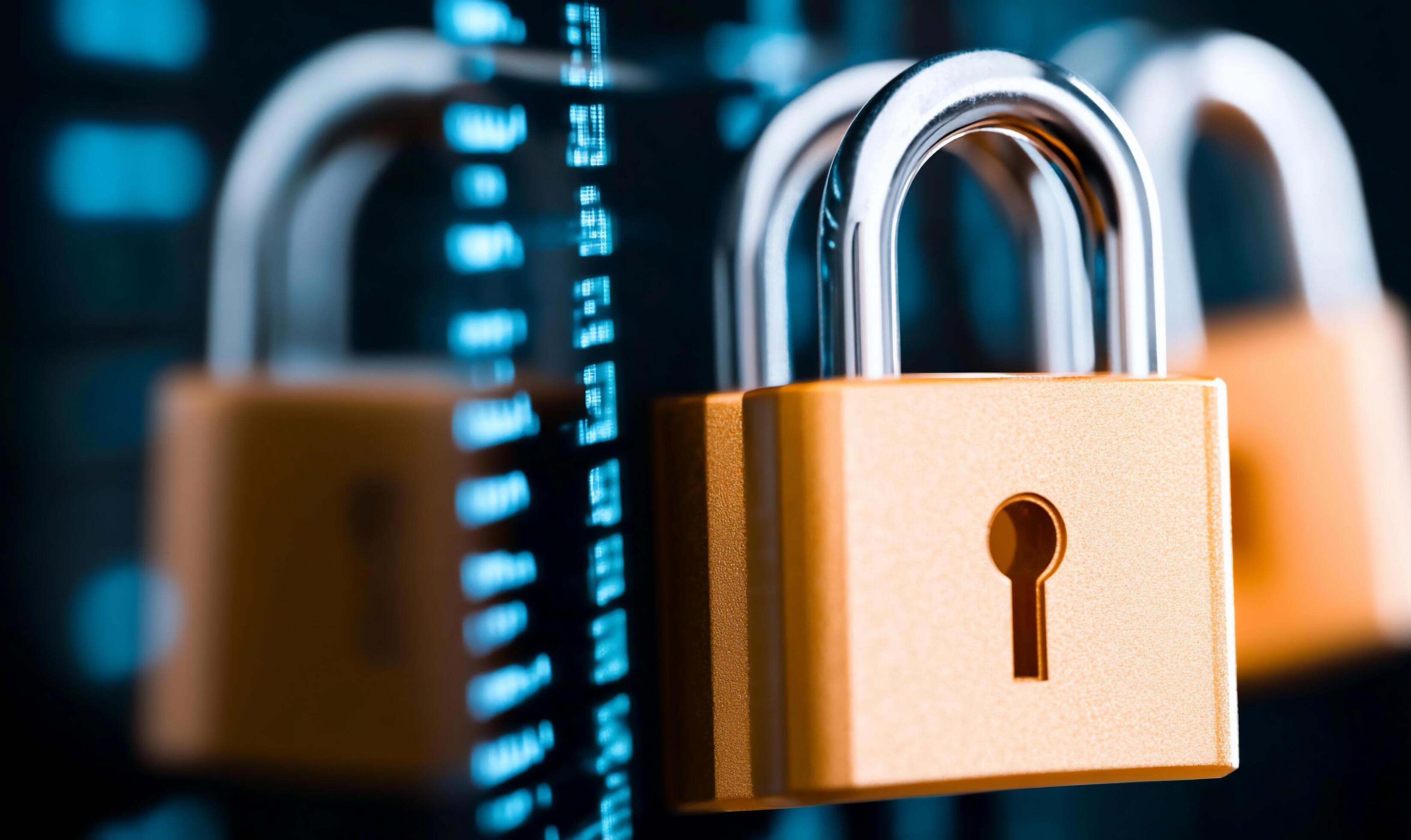A Close Up Of Padlocks Symbolizing Security And Data Protection