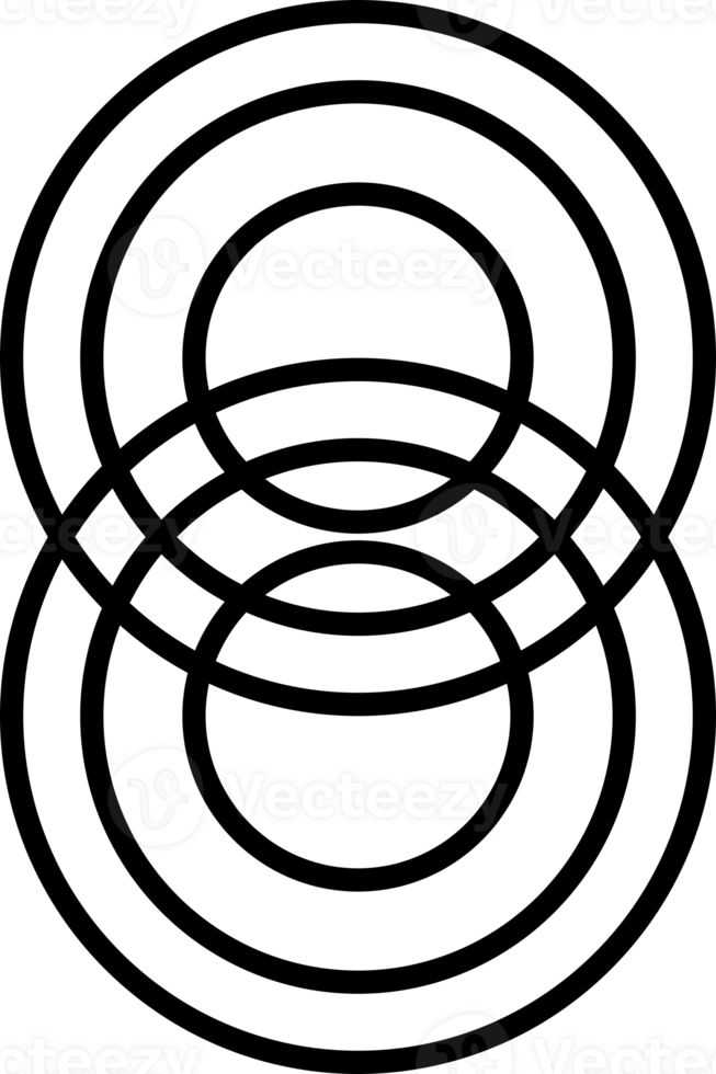 Black abstract line circle overlap 60007086 PNG