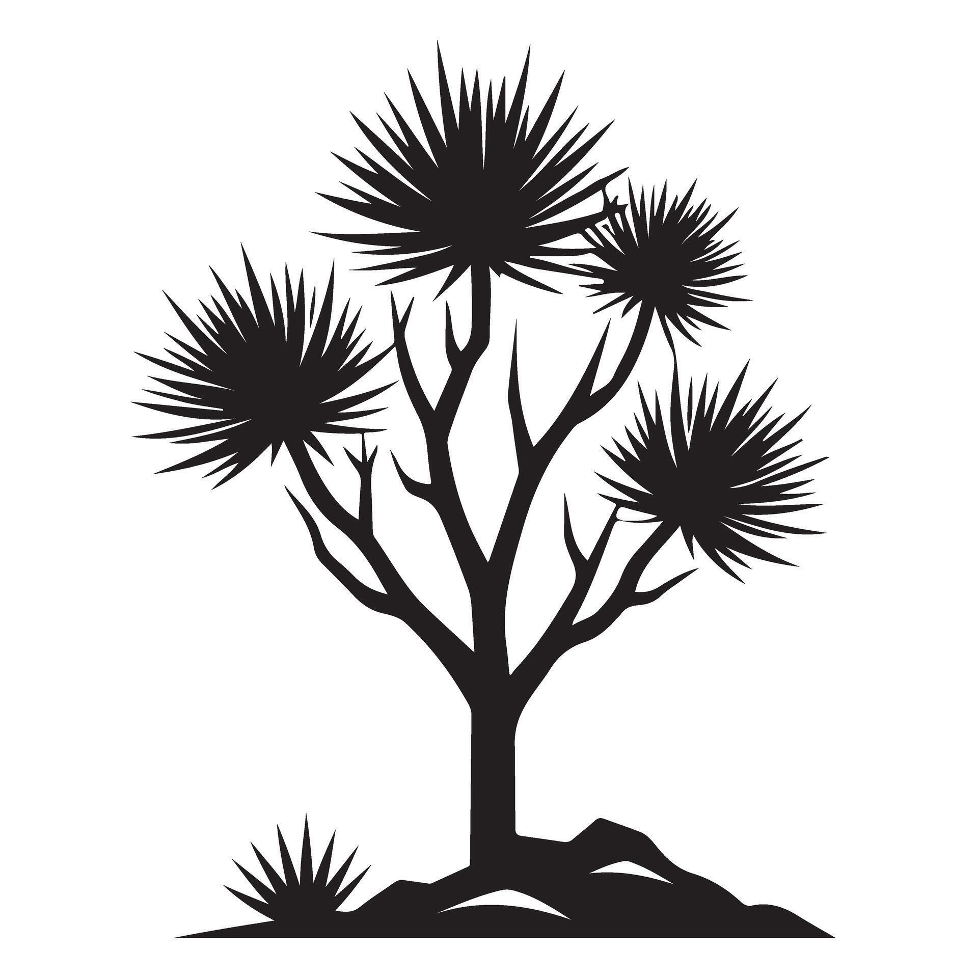 Desert Tree Silhouette with Sharp Leaves Nature Graphic Element 60008966 Vector Art at Vecteezy