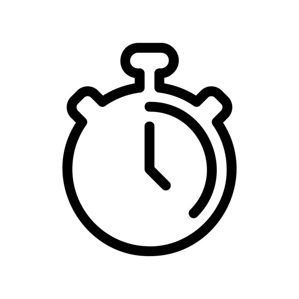 Outline classic stopwatch timer device measuring elapsed time accurately clearly precision tool ...