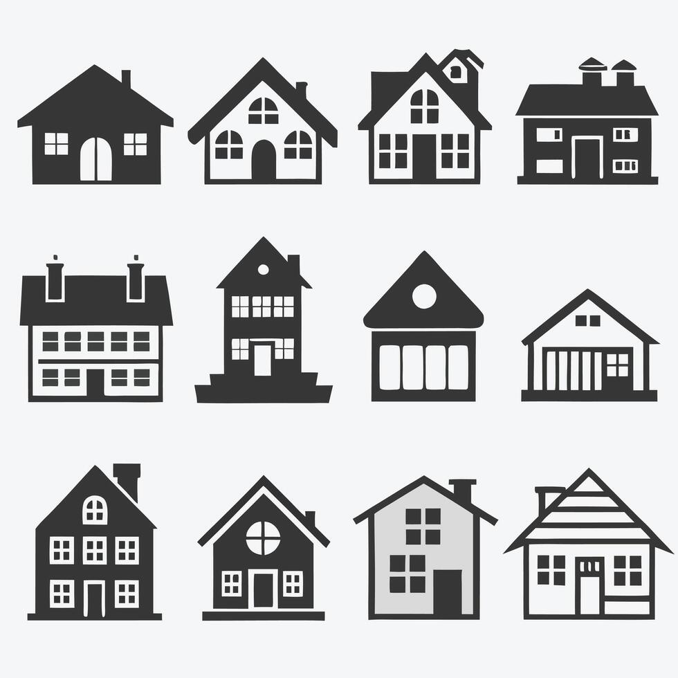 House silhouette collection design. 60018921 Vector Art at Vecteezy