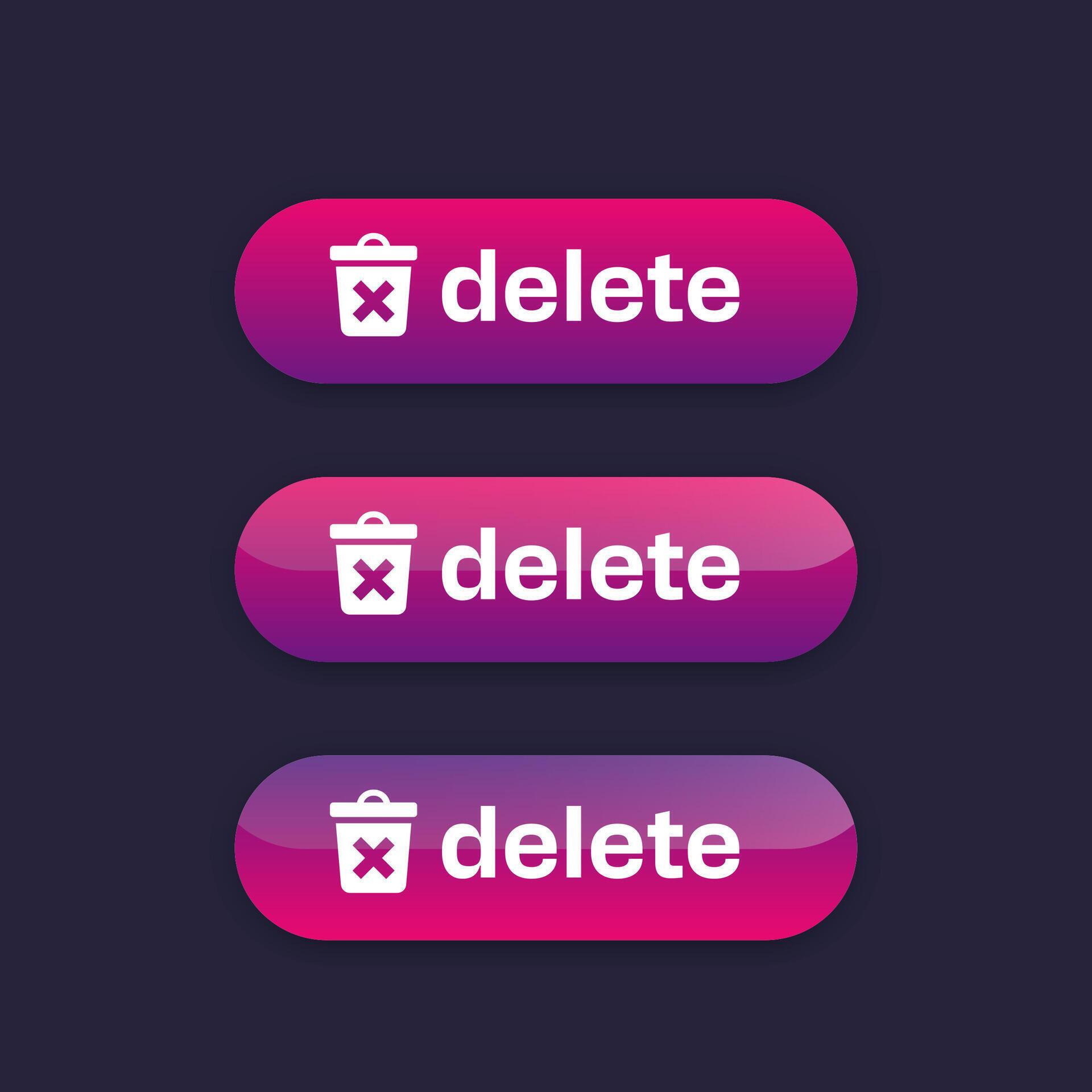 delete buttons for web and ui, 60019514 Vector Art at Vecteezy