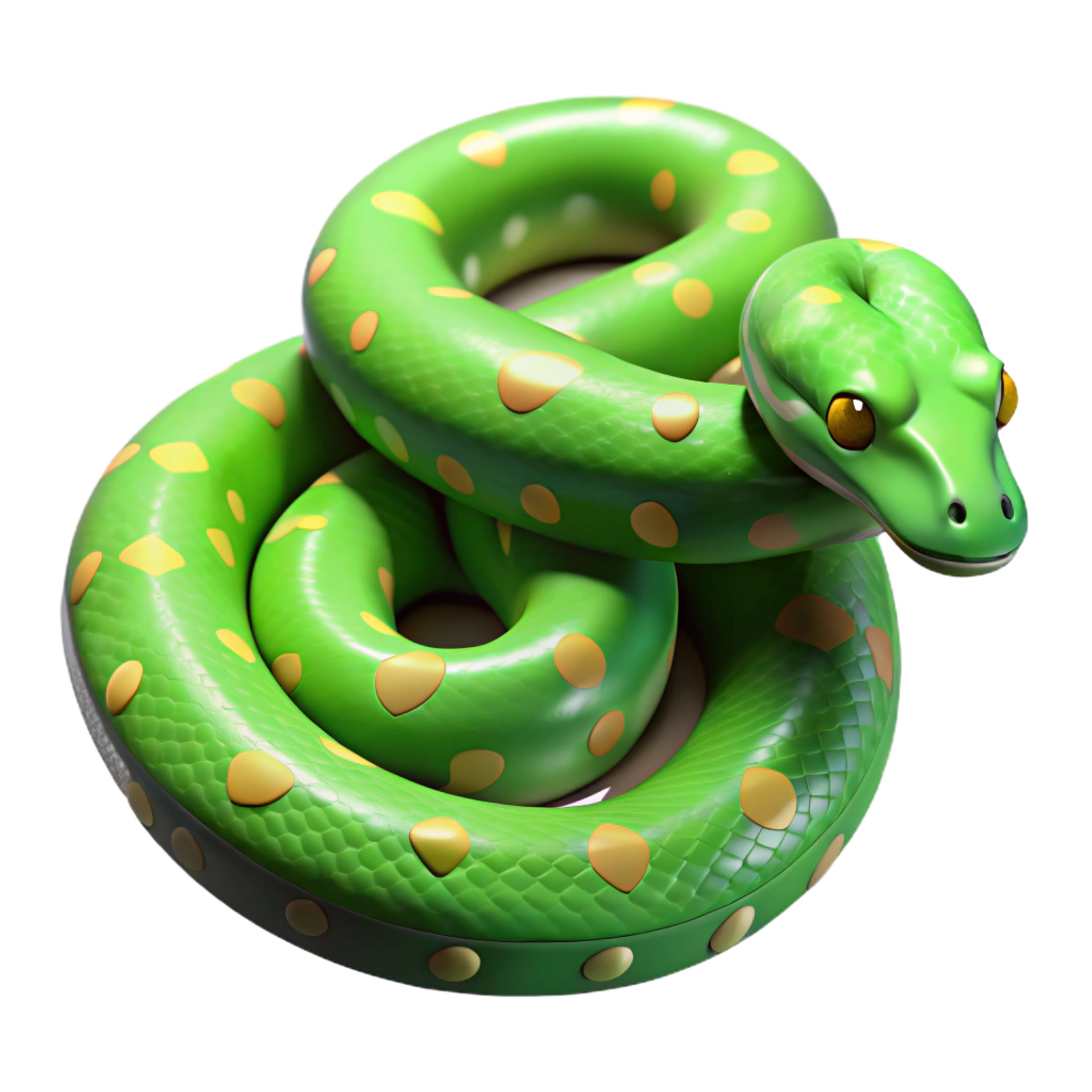 enchanting ethereal minimalist A slithering green tree python, NO ...