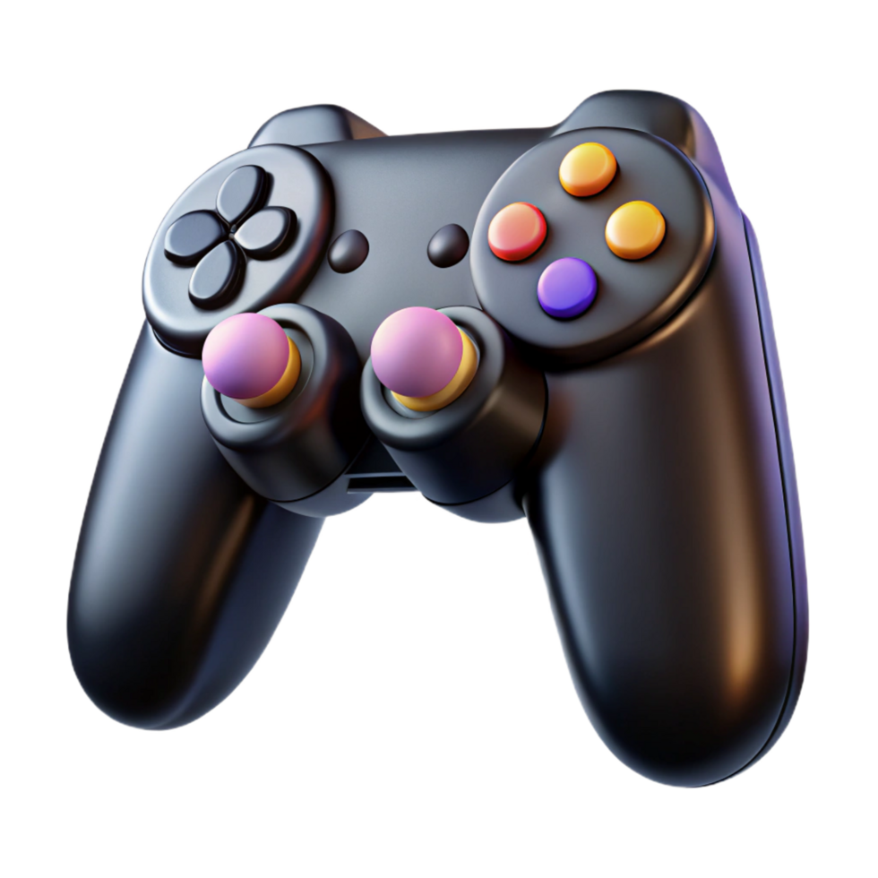 sumptuous melancholic minimalist A game controller, black with buttons ...