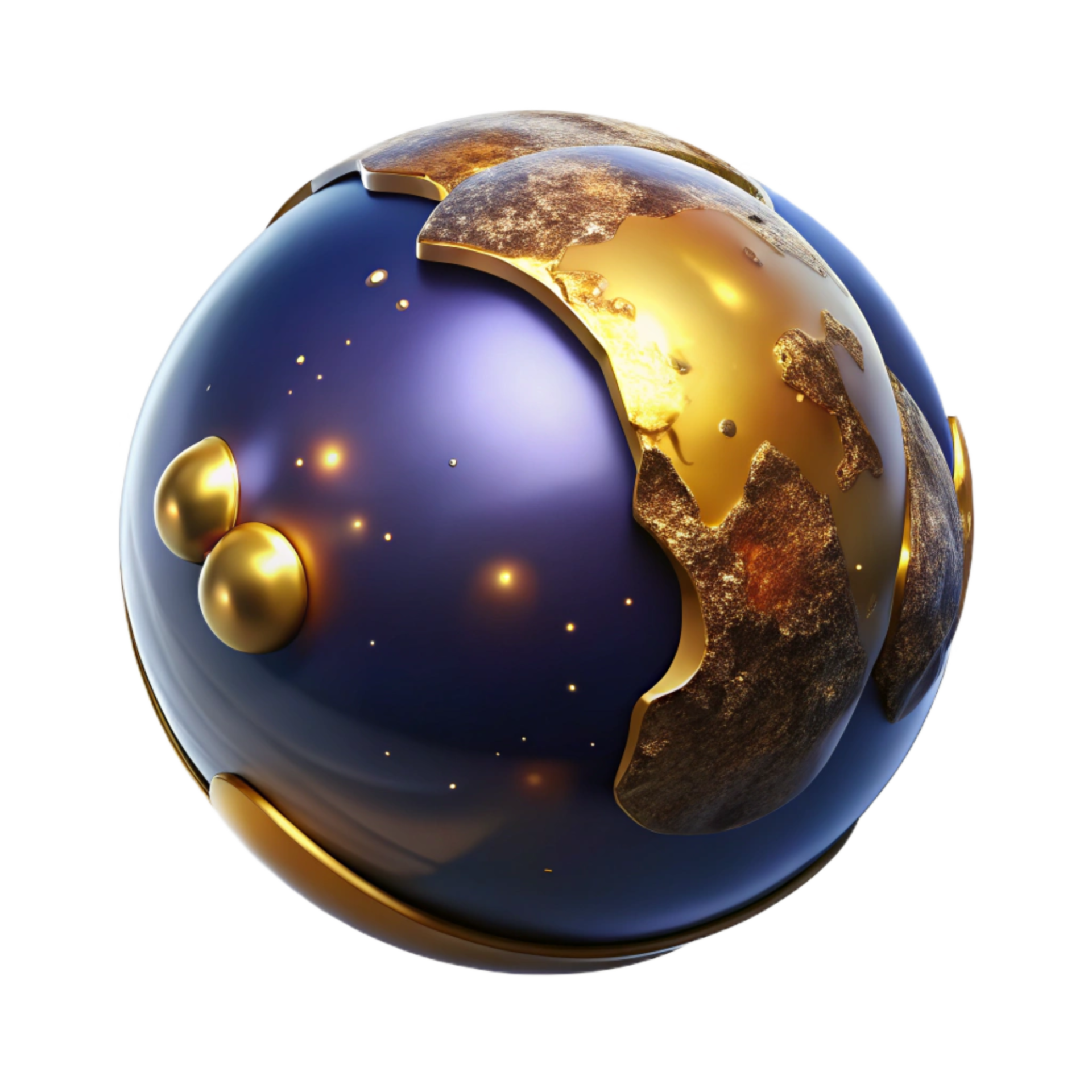 Serene Rustic D Globe Rotating Slightly Angled Cutout Authentic