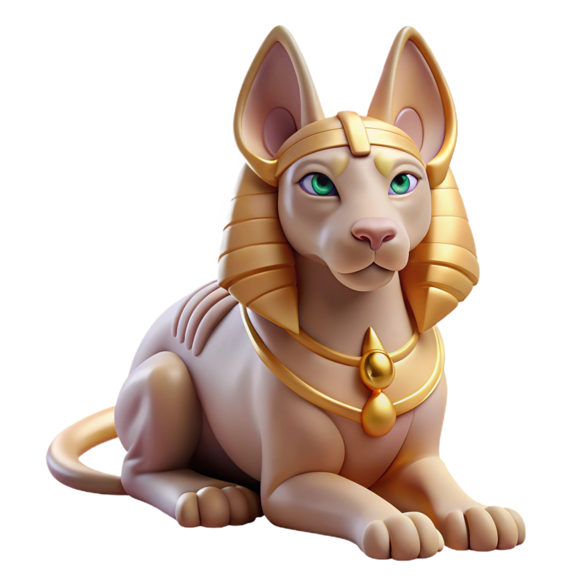 energetic splendid Sphinx, enigmatic creature, riddle-posing, NO BACKGROUND with Transparent ...
