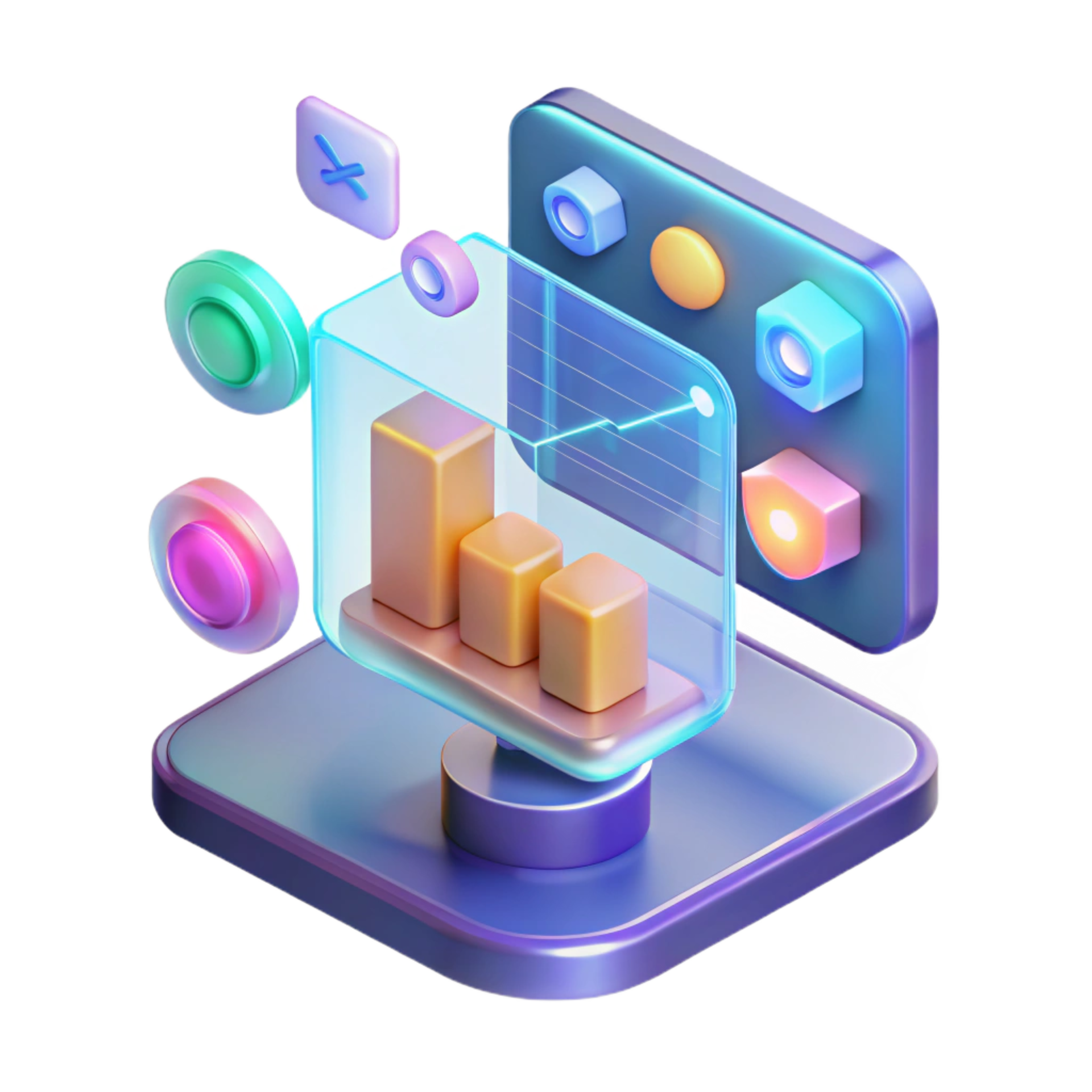 impressive futuristic Holographic display, floating interface, data ...