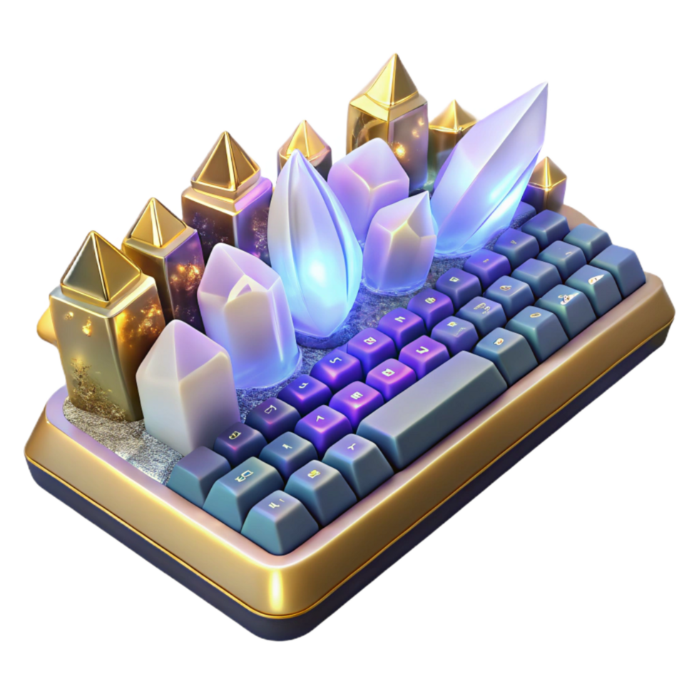elegant abstract Modern Keyboard Transparent Background Illuminated ...