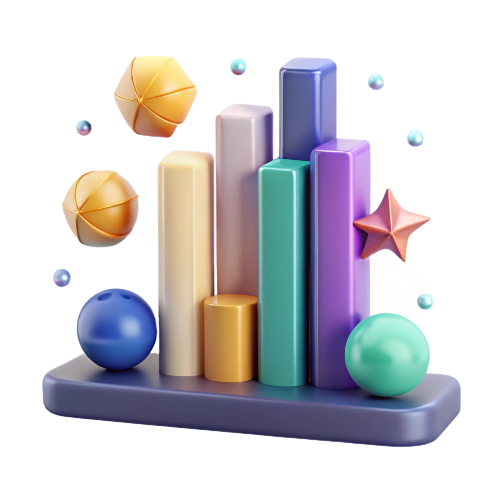 Stunning Contemporary Bar Graph Data Visualization Cutout Isolated